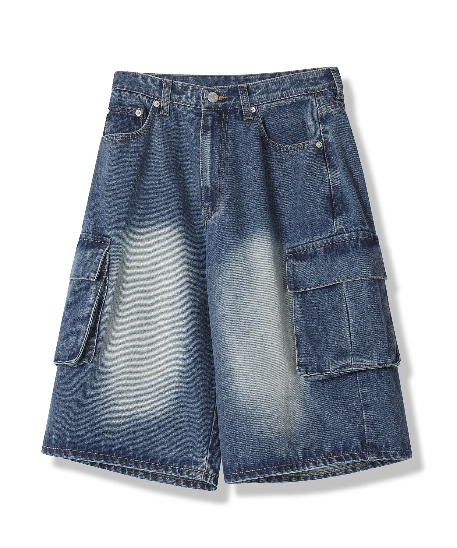 MUSINSA | AVANDRESS Wide Cargo Half Denim Pants - 5COL