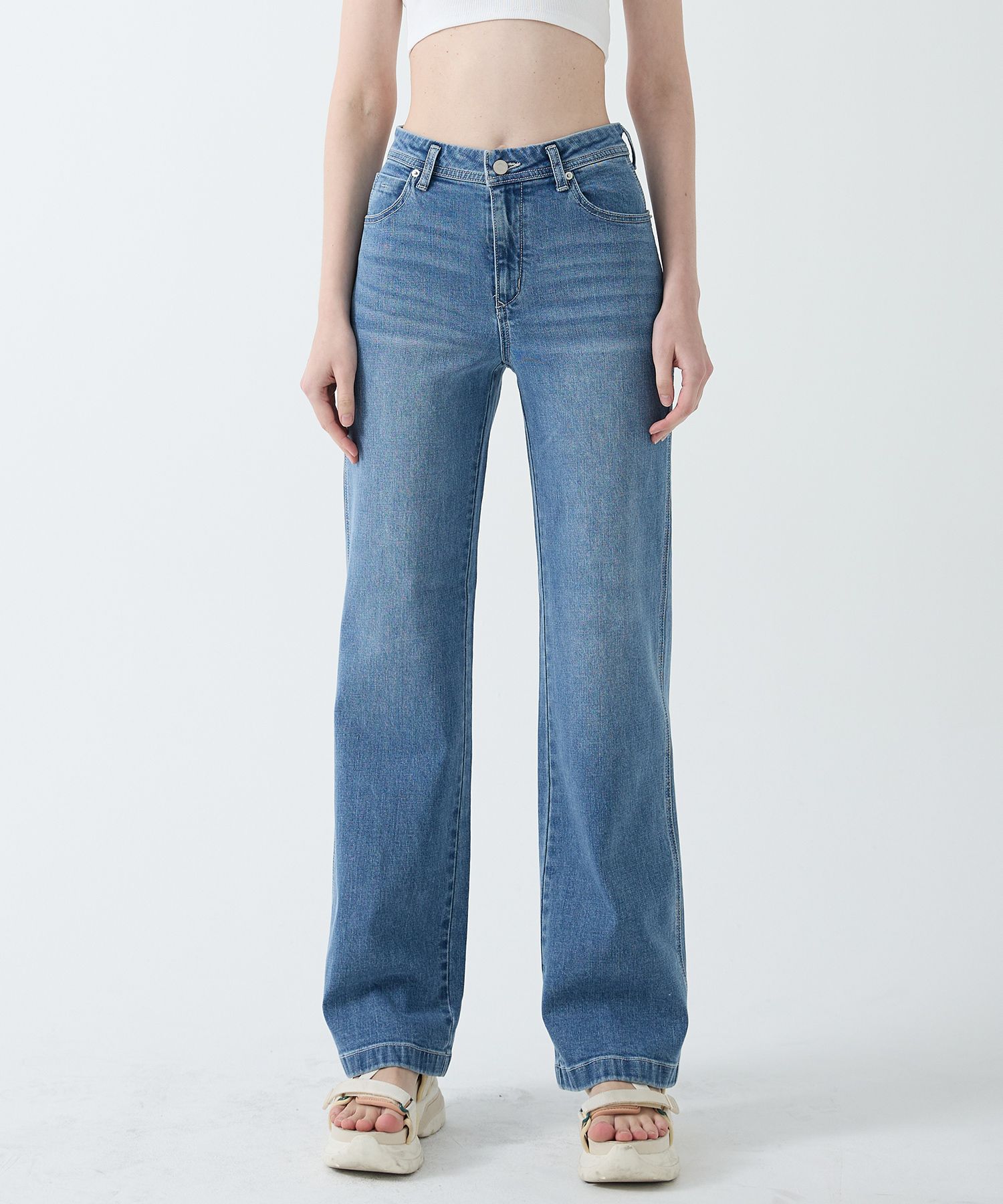 MUSINSA | RAAM RC002 Side Line Modified Bootcut Pants (Blue/Black)