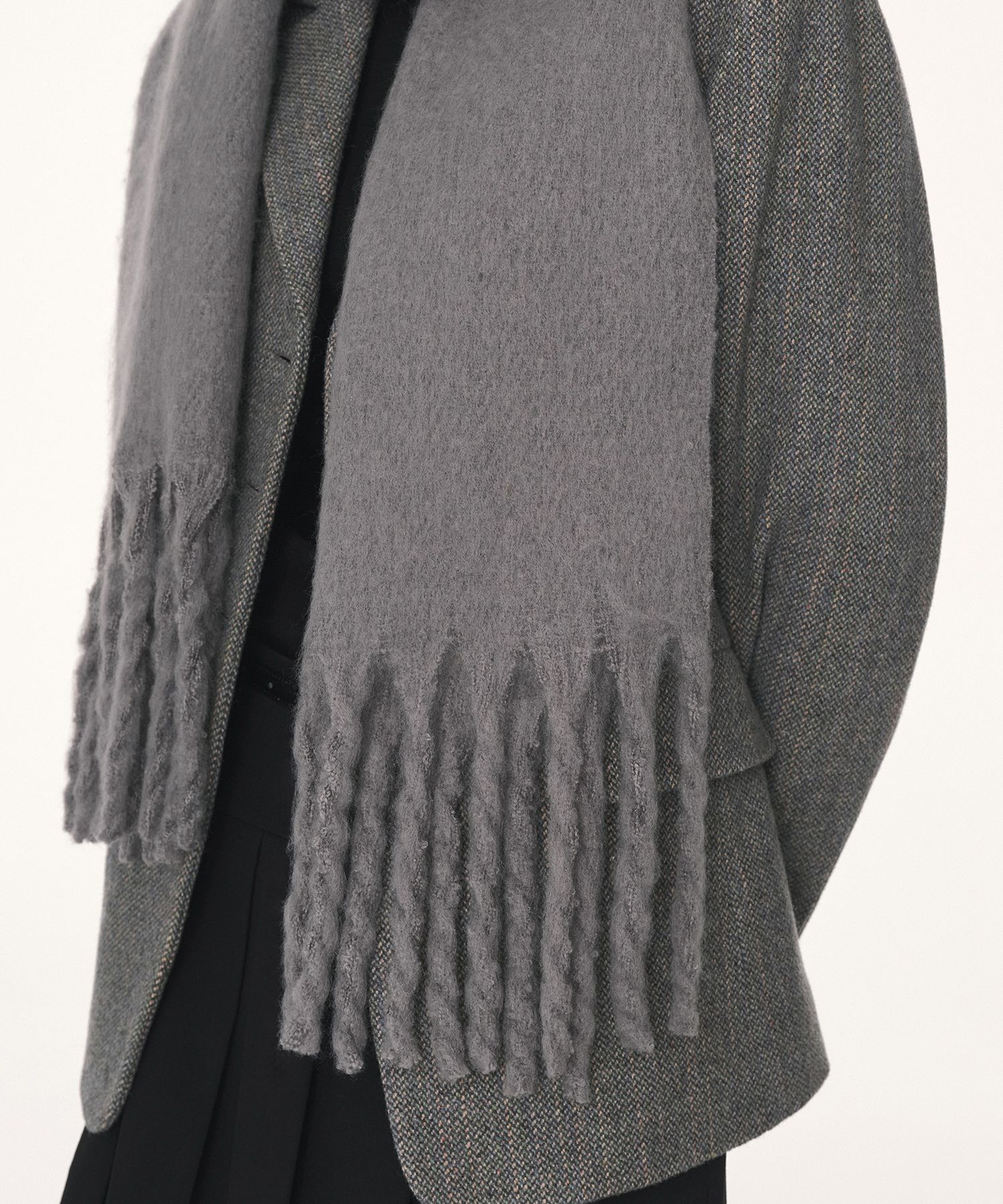 MUSINSA | MUSINSA STANDARD Fluffy Bold Muffler [Medium Grey]