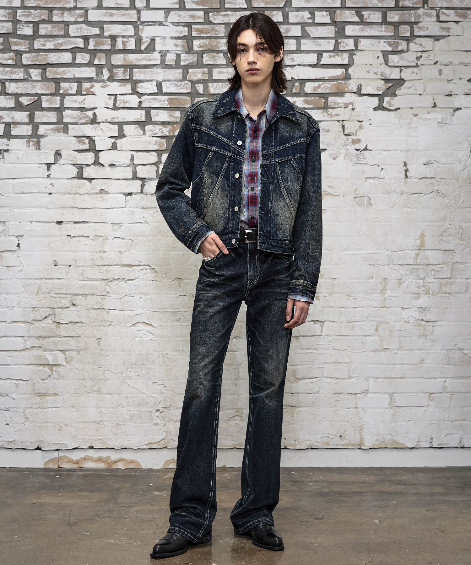 MUSINSA | LMOOD Slash Flare Denim True Blue