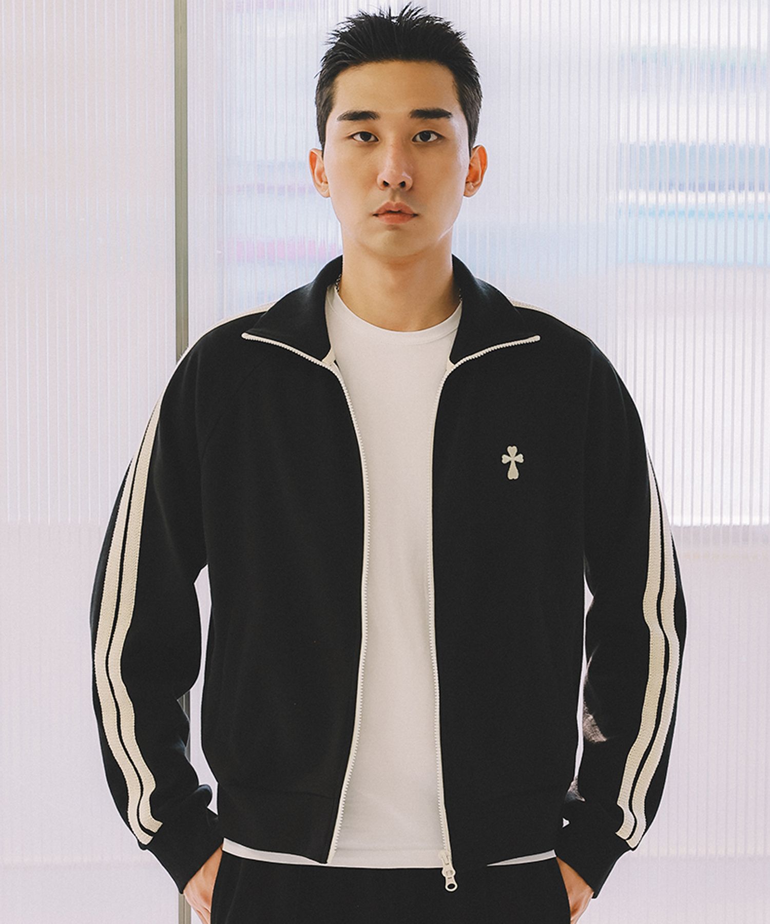 MUSINSA | MACASITE Hank Track Zip Up Jacket Black