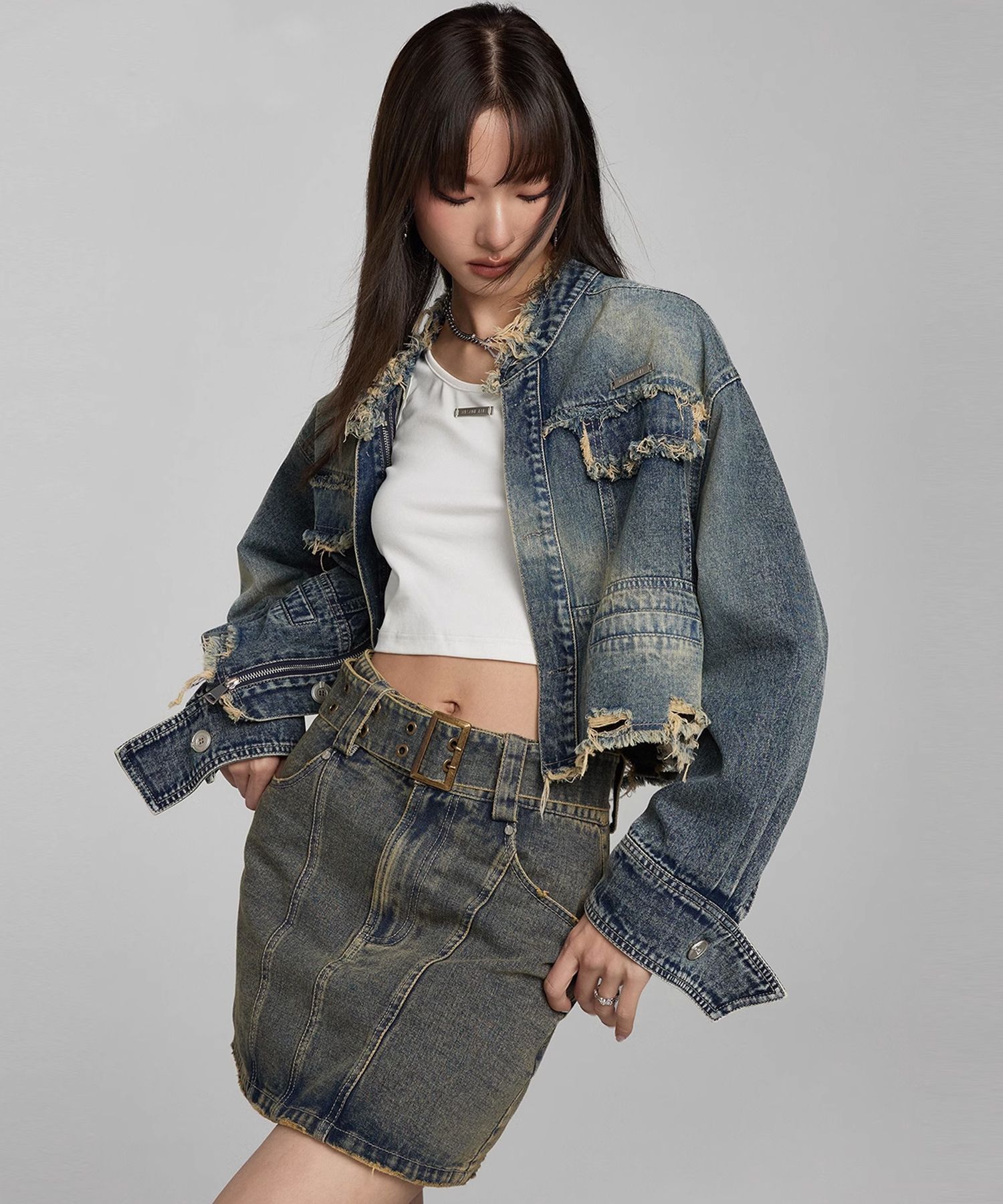 MUSINSA | WESAME LAB A-line denim skirt