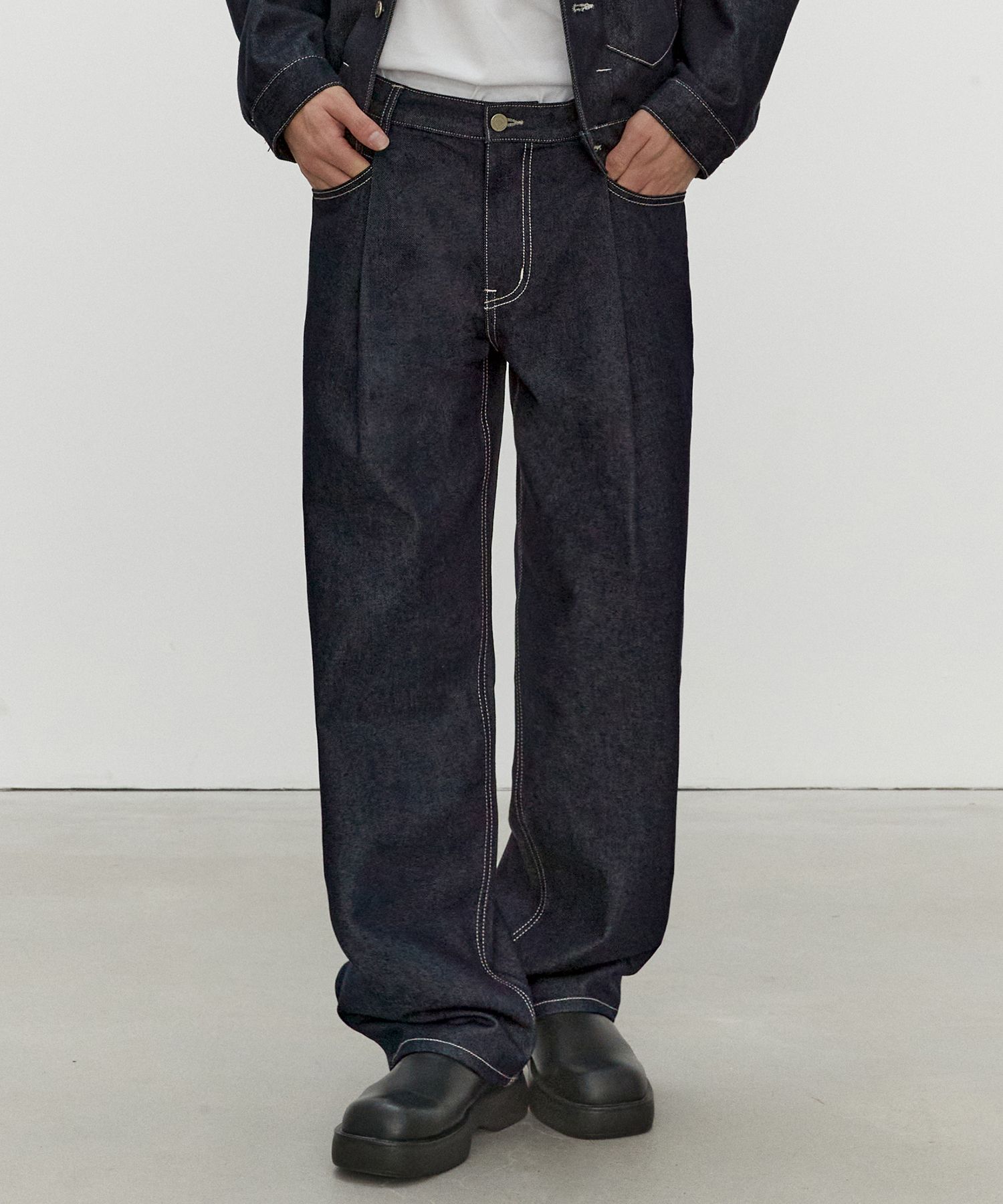 MUSINSA公式 | DECET Deep Pleats Wide Jeans DCPT030CPIndigo