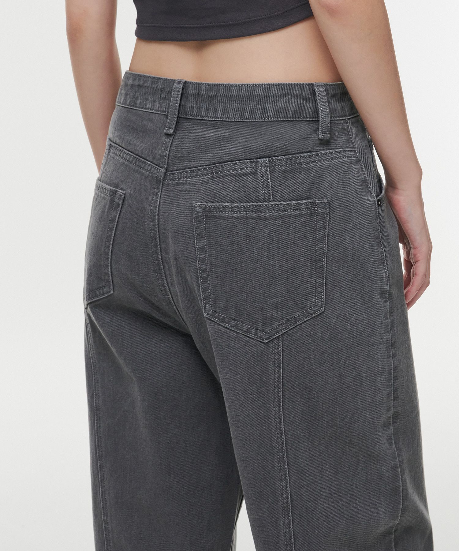 MUSINSA | MUSINSA STANDARD WOMAN Women's Panel Wide Denim Pants [Gray]