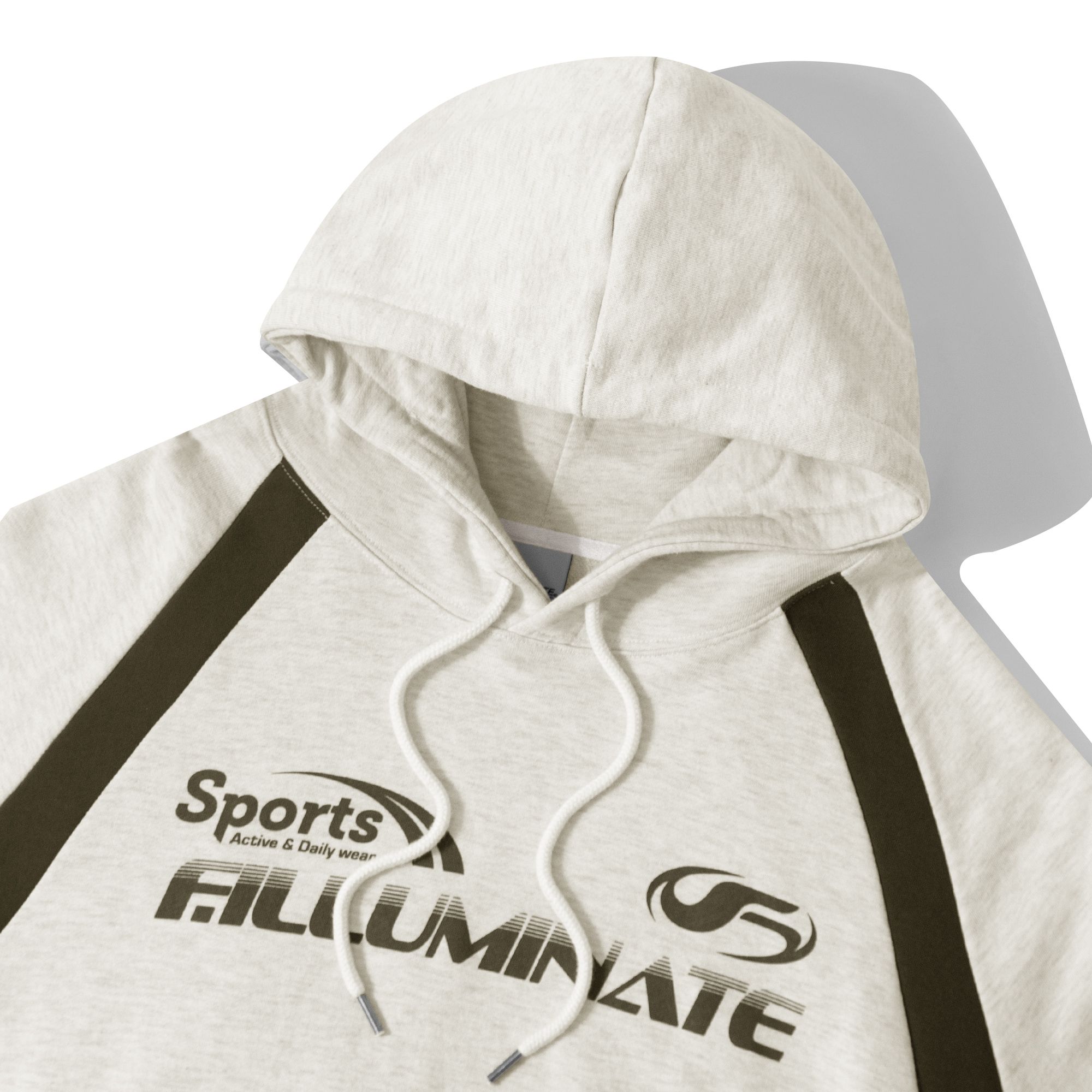 MUSINSA | FILLUMINATE Overfit Sporty Logo Hoodie - Oatmeal