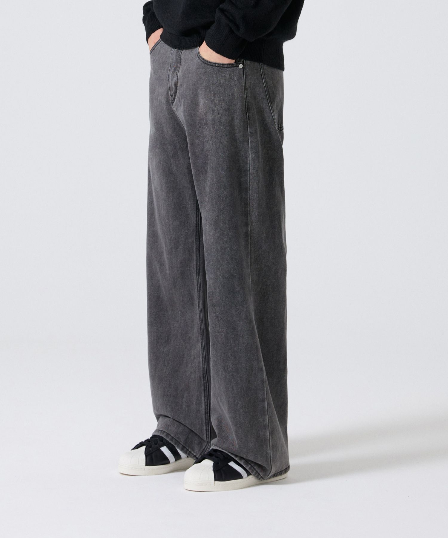 MUSINSA | AGOD Wide Denim Pants [Gray]