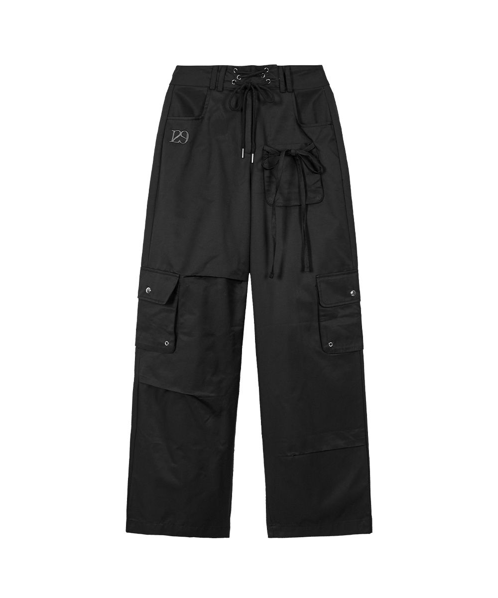 MUSINSA公式 | ILLIGO String Cargo Banding Pants Black