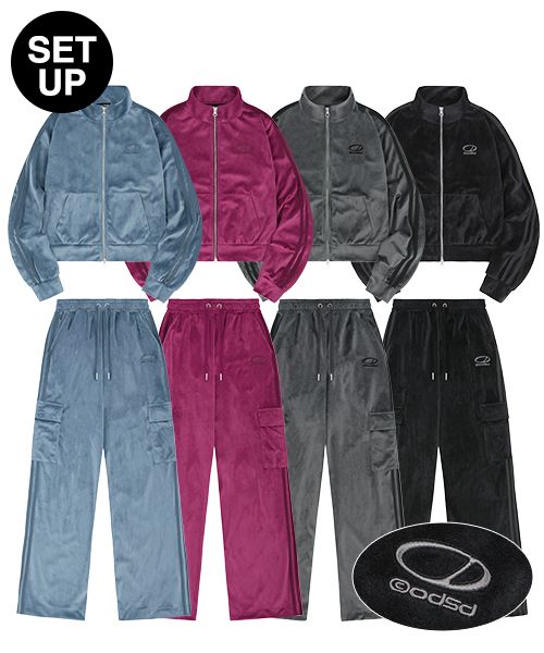 MUSINSA公式 | ODDSTUDIO [Set] Velor Sporty Track Setup - 4COLOR