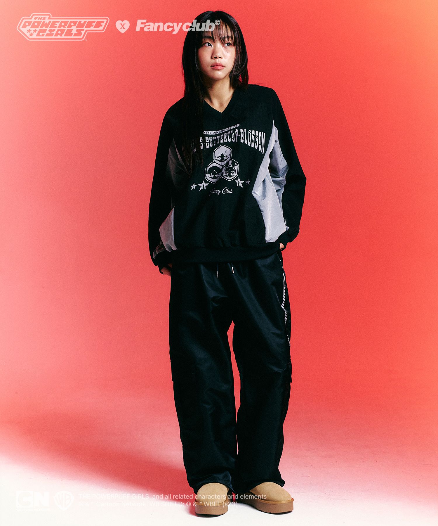 MUSINSA | FANCY CLUB [PPG X FANCY] BASEBALL RAGLAN NYLON WARM UP (BLACK ...