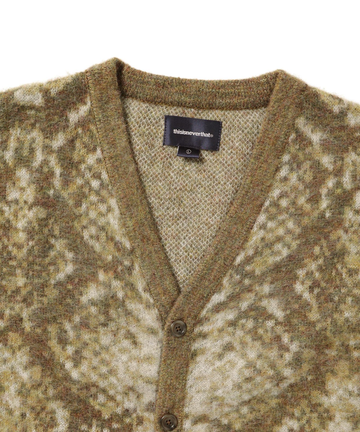 MUSINSA | thisisneverthat® Python Jacquard Knit Cardigan Brown
