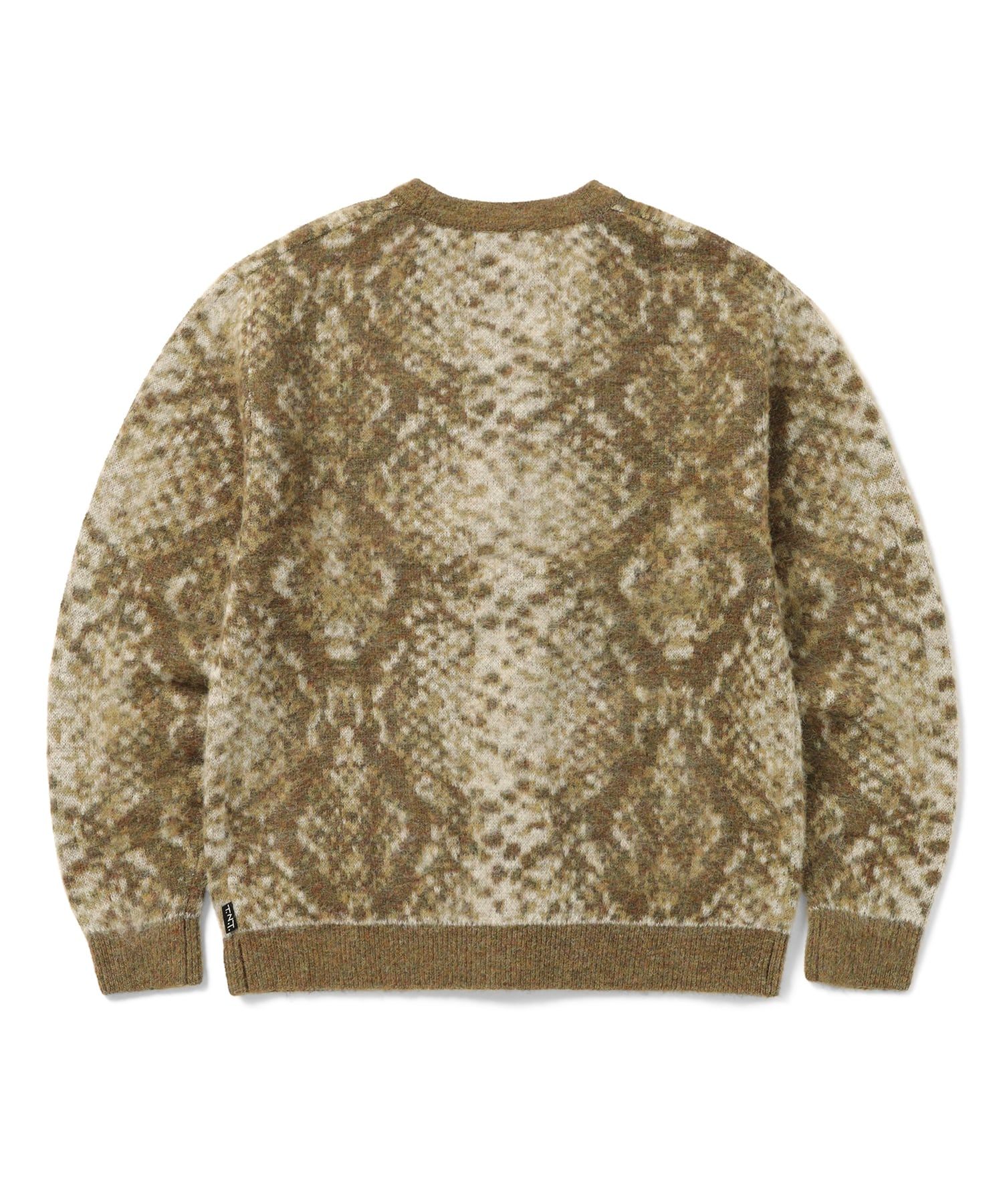 MUSINSA | thisisneverthat® Python Jacquard Knit Cardigan Brown