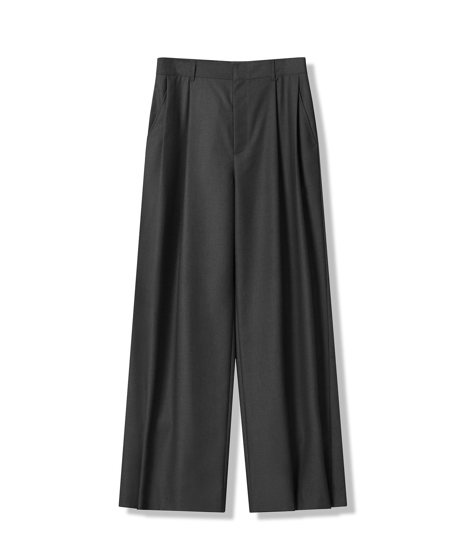 MUSINSA | AVANDRESS Classic Two-Tuck Wide Slacks Gray