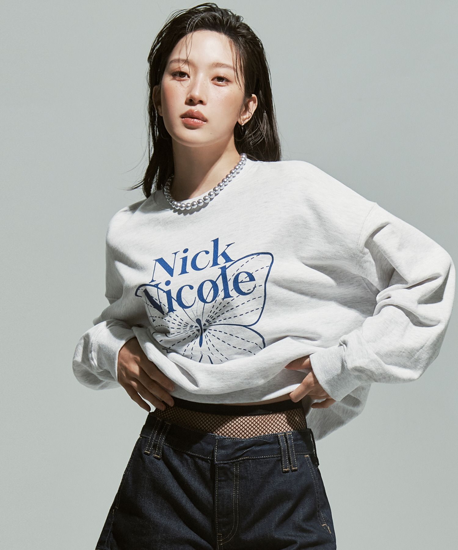 MUSINSA | NICK&NICOLE BUTTERFLY SIGNATURE SWEATSHIRT_5 COLOR