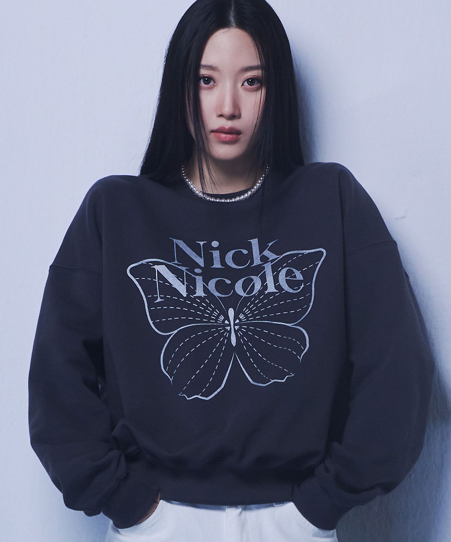 MUSINSA | NICK&NICOLE BUTTERFLY SIGNATURE SWEATSHIRT_5 COLOR