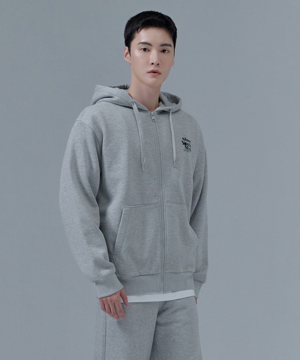 MUSINSA | CHASECULT Common brushed hooded zip-up - CFZU4307C0B