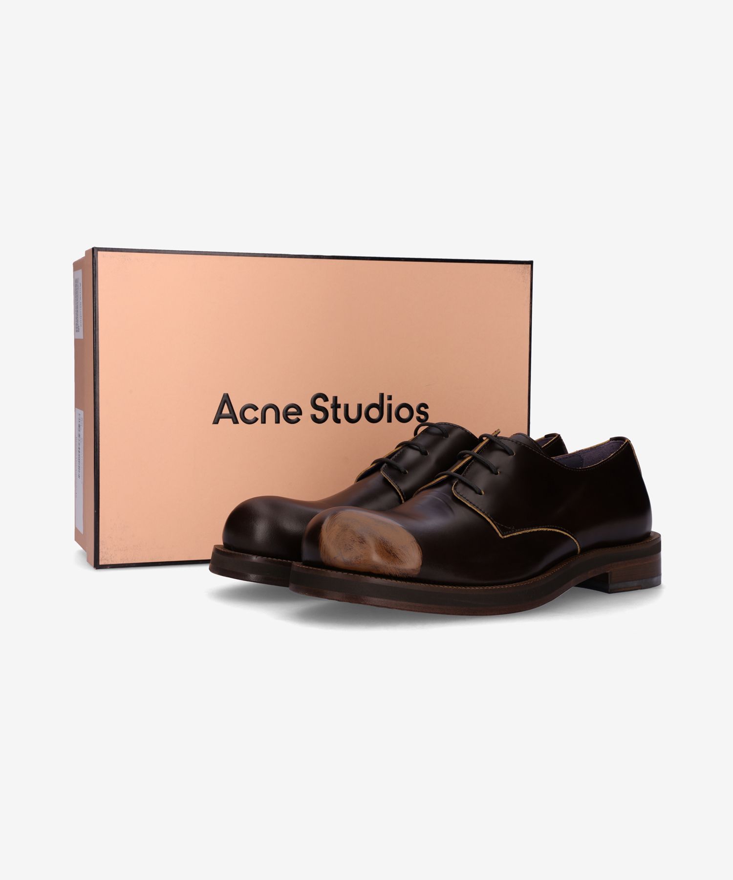 MUSINSA | ACNE STUDIOS Leather The B Shoes - Brown / BD0261CCD
