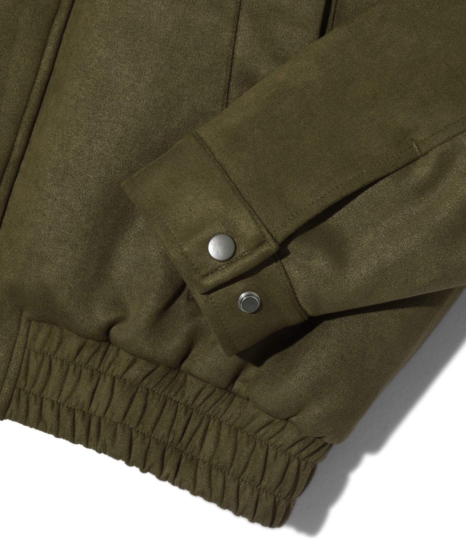 MUSINSA | TRILLION Suede rivet blouson zip-up jacket (KHAKI)
