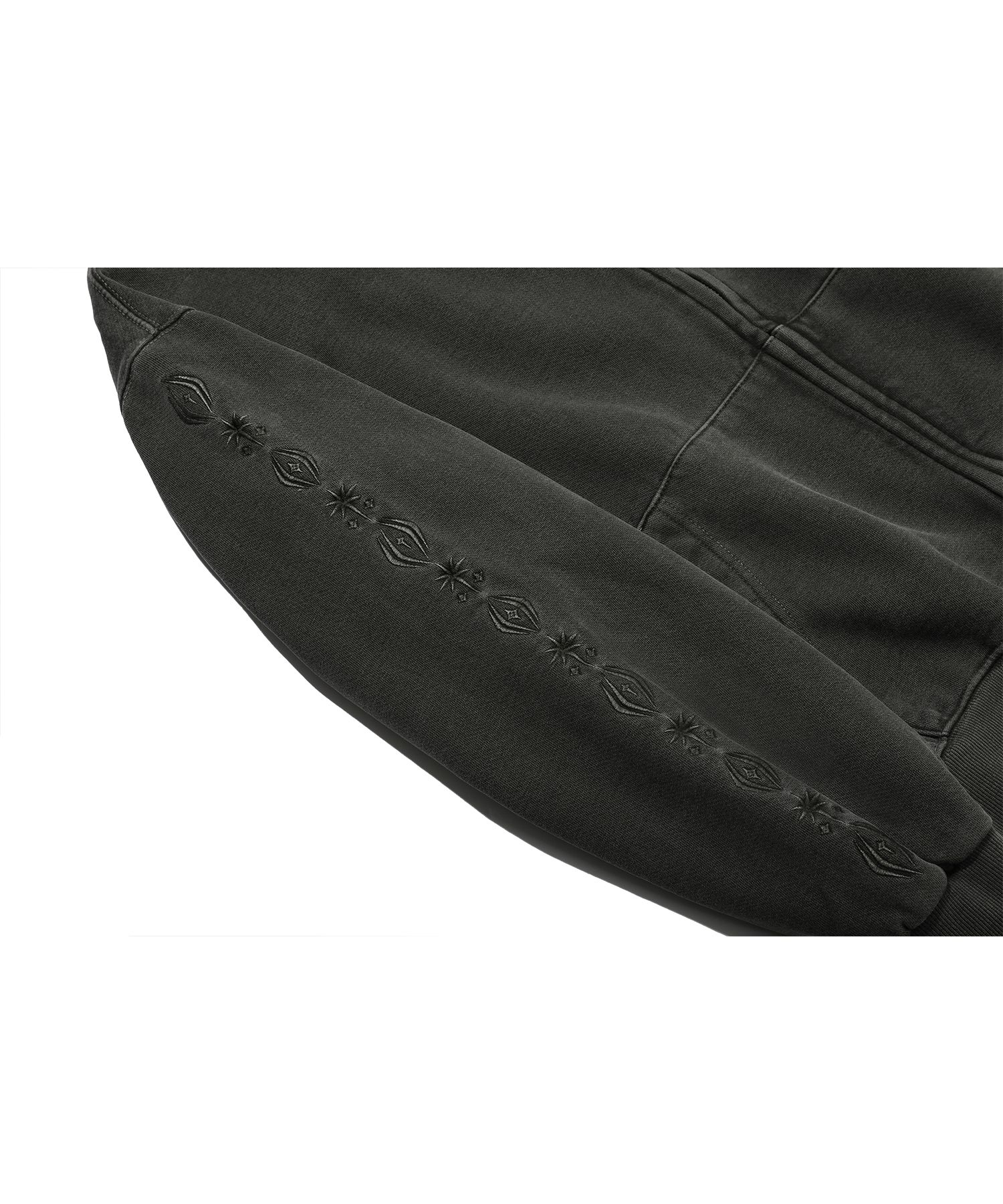 MUSINSA公式 | CPGN STUDIO [2-WAY] Sleeve Star Pigment Hood Zip-up Smoke Black