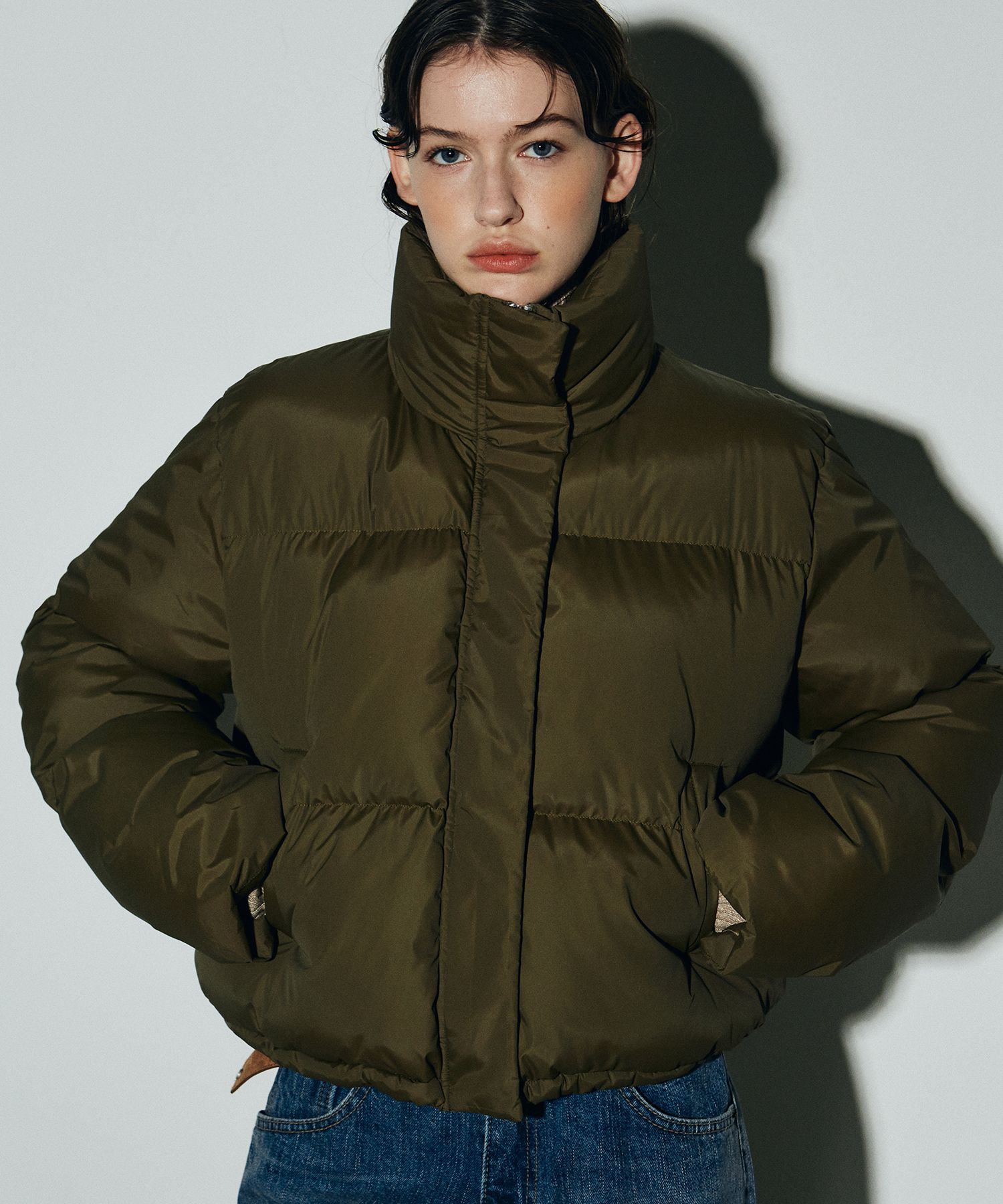 MUSINSA公式 | NICK&NICOLE NICOLE VOLUME PUFFER SHORT PADDING_KHAKI