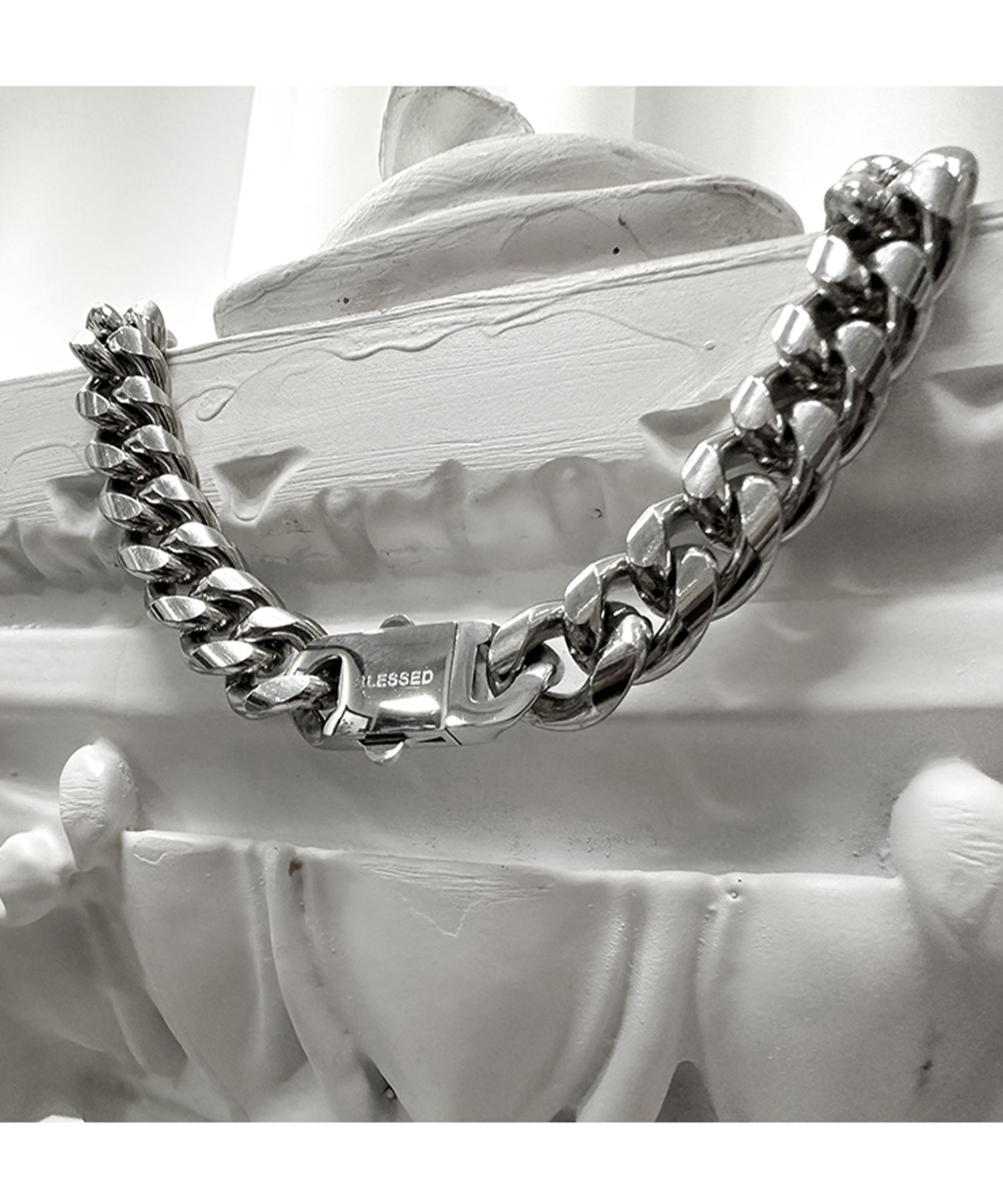 MUSINSA公式 | BLESSED BULLET 15mm SS Reversible Classic Chain Necklace-Silver
