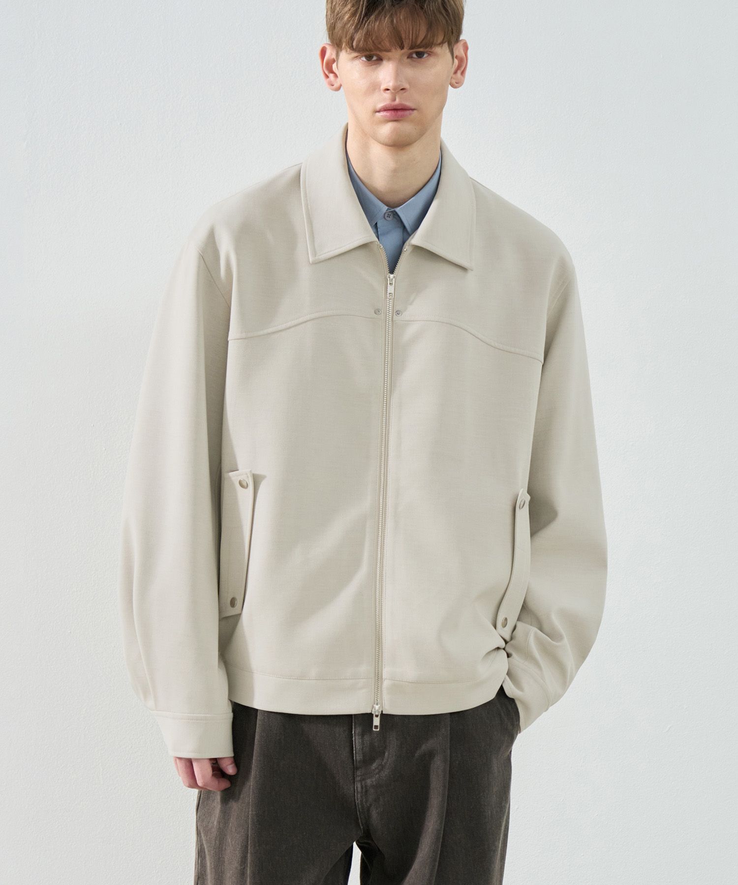 MUSINSA | DRAW FIT Wool wave line jacket [CREAM]