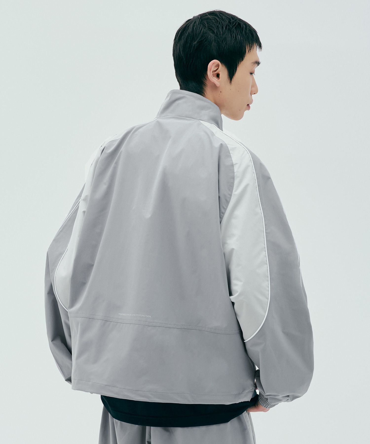 MUSINSA | Codegraphy [Color combination ver.] 2-WAY color combination tech short jacket_gray