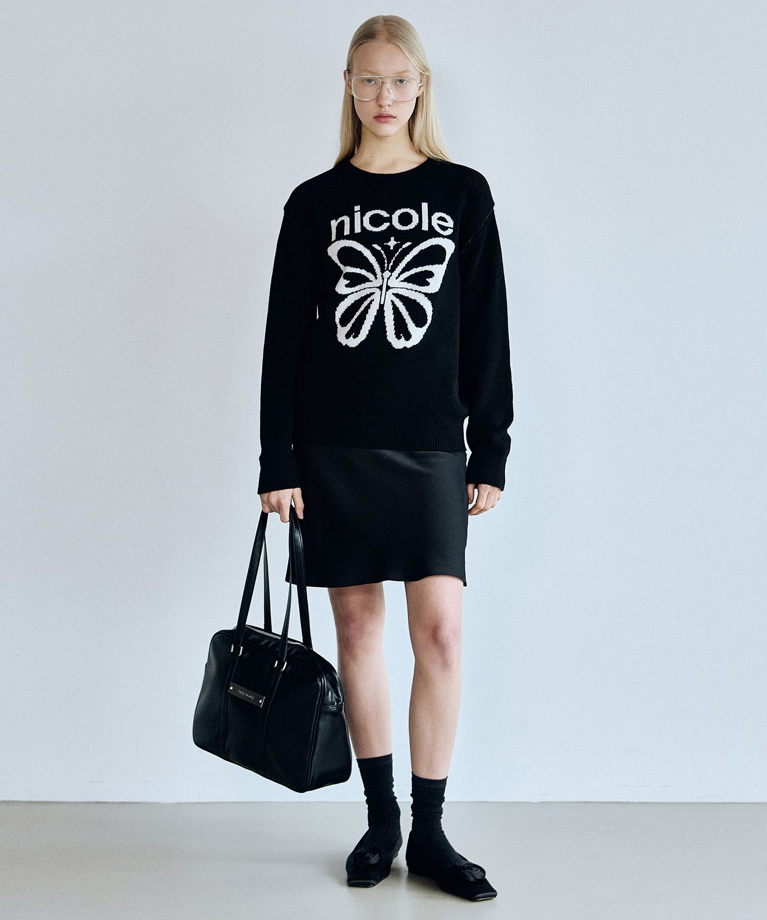 MUSINSA | NICK&NICOLE CASHMERE BUTTERFLY BOLD STAR PULLOVER_BLACK