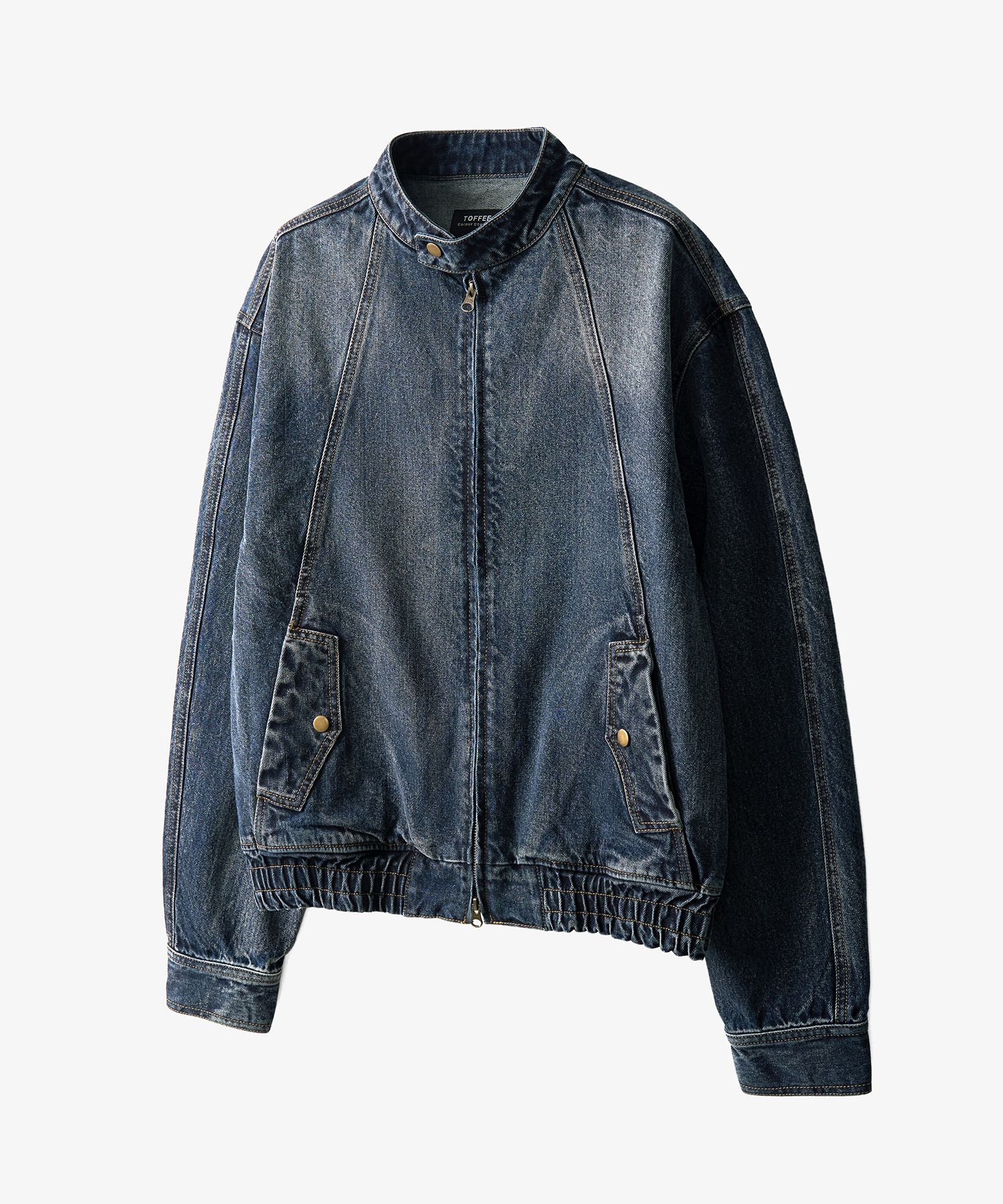 MUSINSA | TOFFEE Vintage snap denim blouson jacket (WASHED INDIGO)