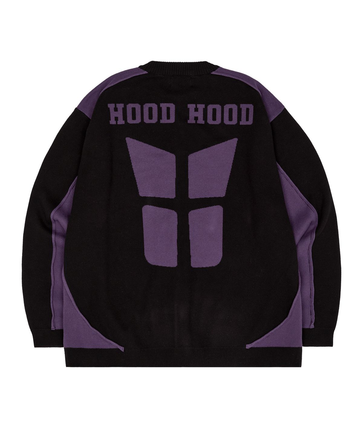 후드후드(HOODHOOD) 파이핑 라인 레이싱 니트 블랙 - 사이즈 & 후기 | 무신사