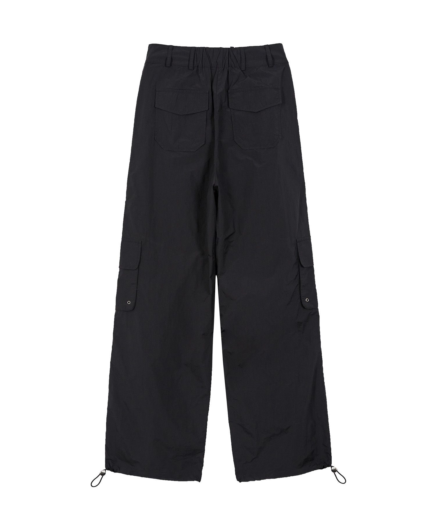 MUSINSA公式 | ILLIGO Nylon string cargo banding pants black
