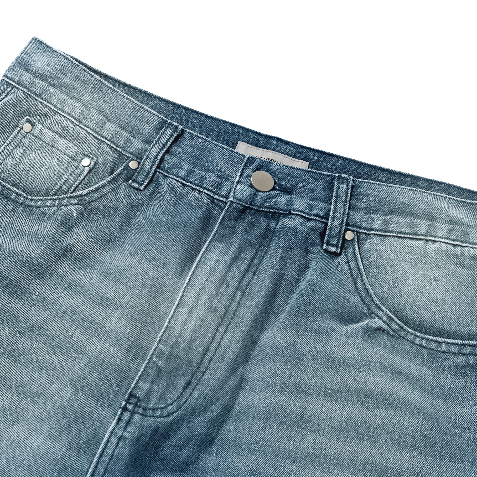 MUSINSA | FILLUMINATE Damage Washed-out Denim Pants - Sky Blue