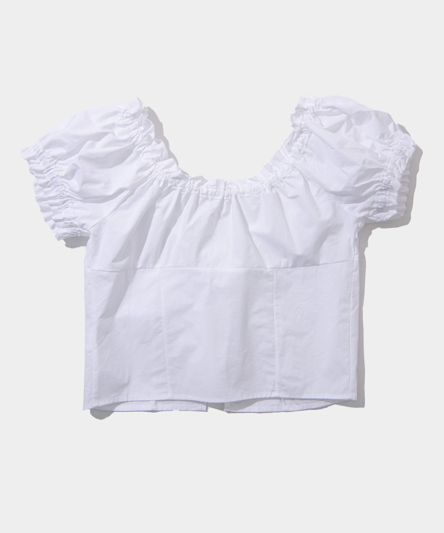MUSINSA公式 | PLACE STUDIO frill ribbon strap round neck cropped short ...