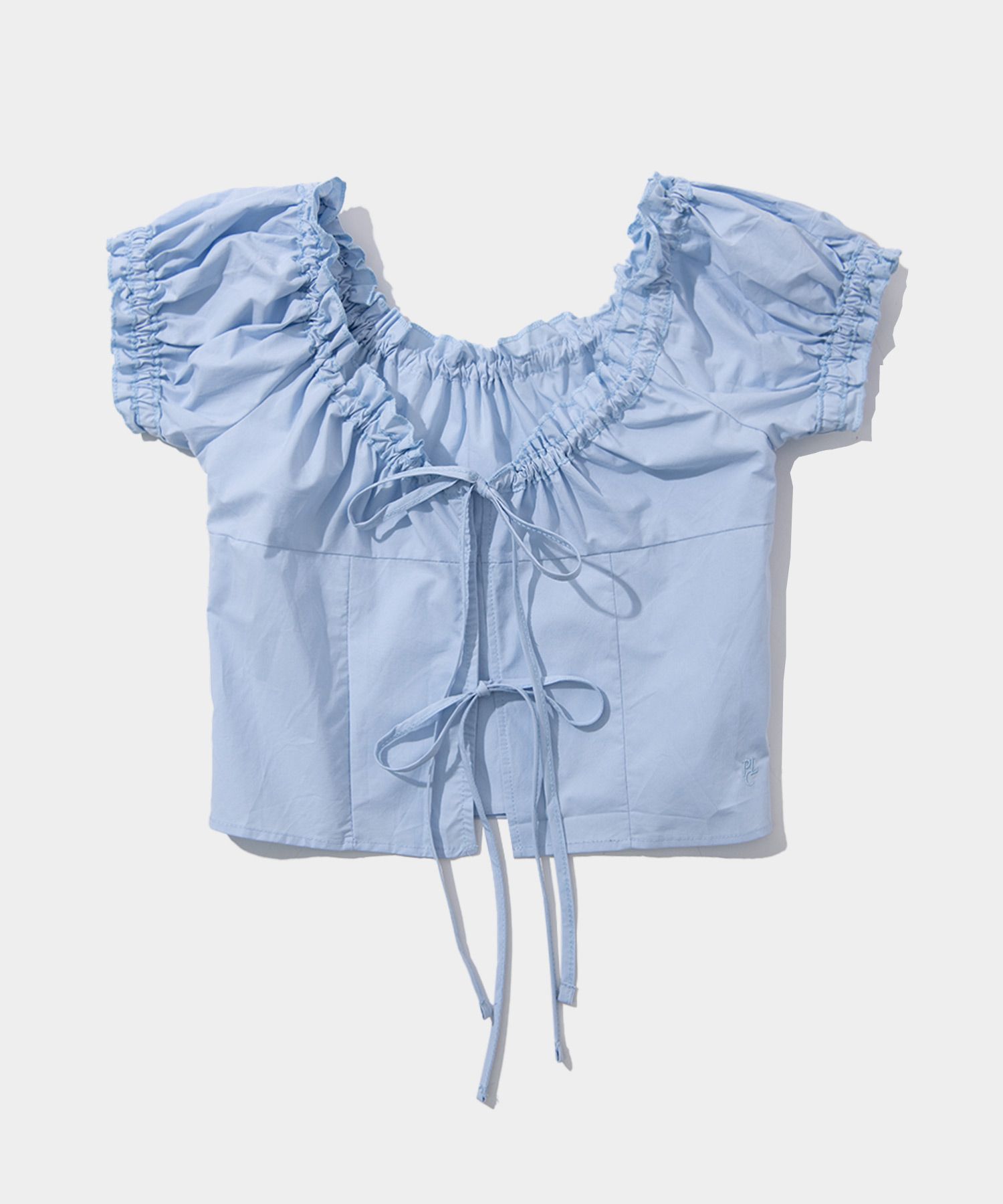 MUSINSA公式 | PLACE STUDIO frill ribbon strap round neck cropped short ...
