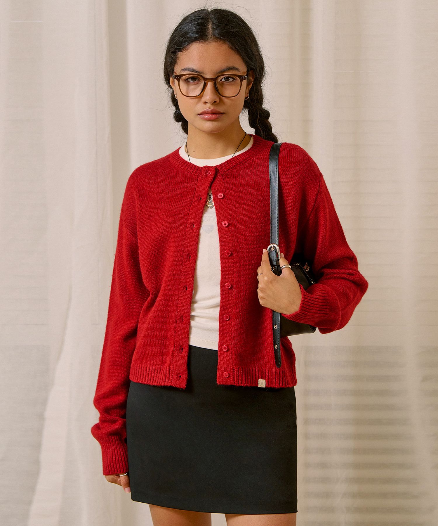 MUSINSA | BITTERCELLS C.G. Round Cardigan-Red