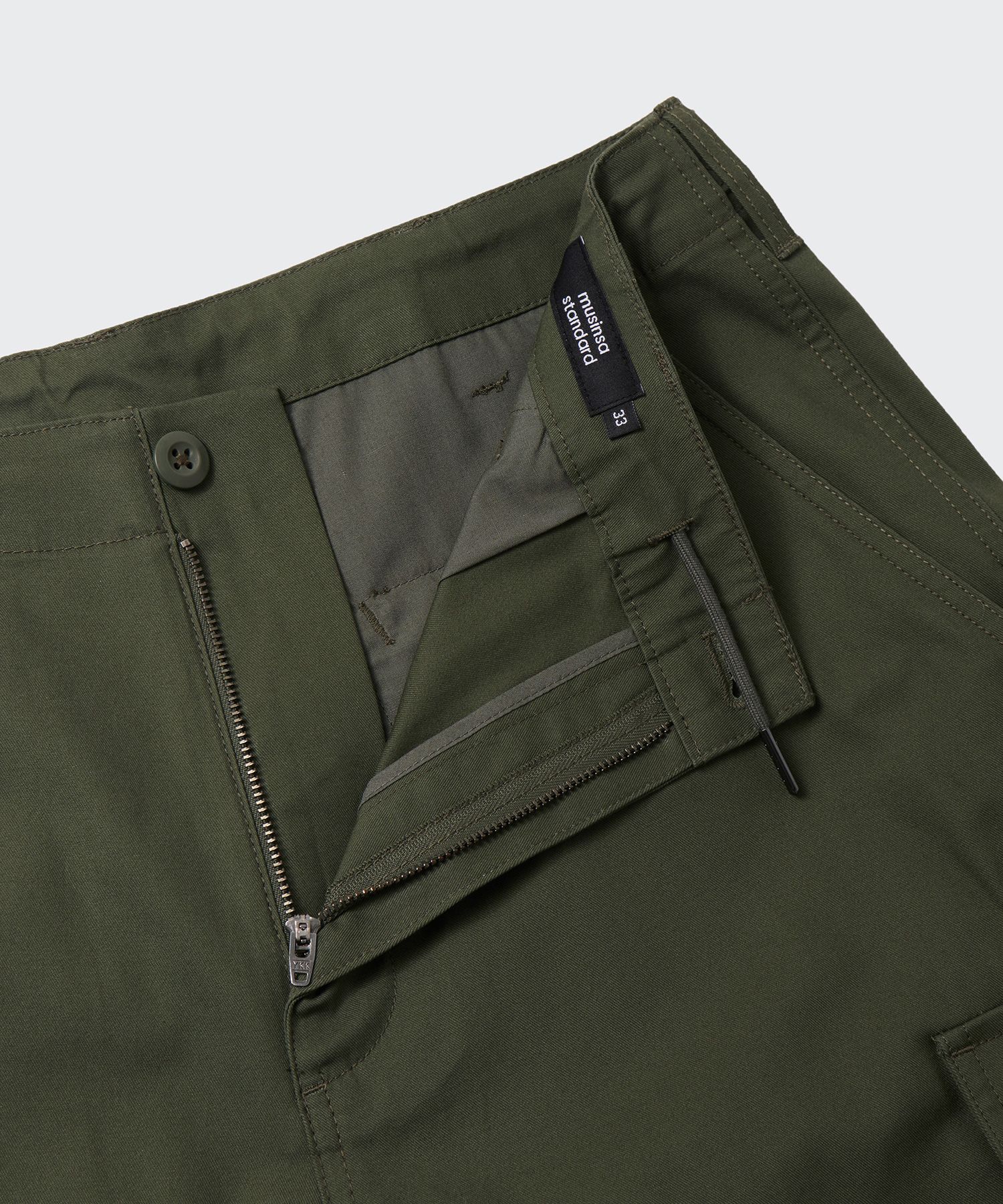 MUSINSA | MUSINSA STANDARD Cotton Wide Side Zipper Cargo Pants [Khaki]
