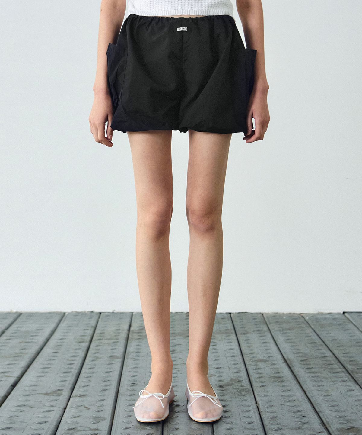 닉앤니콜(NICK&NICOLE) MINIMAL LABEL CARGO SHORT PANTS_BLACK - 사이즈 & 후기 | 무신사