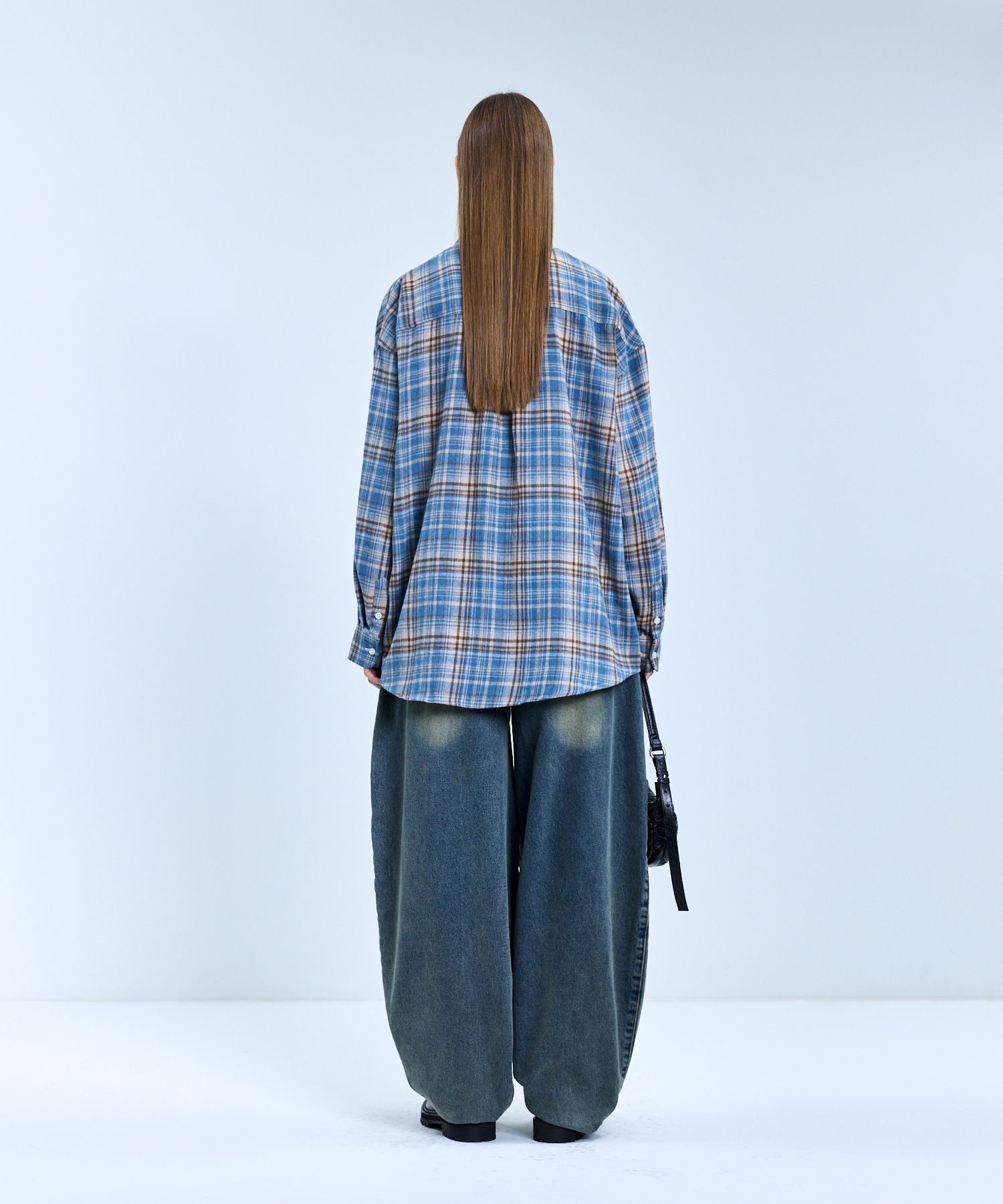 MUSINSA | STANDARDERROR 87-STAN083 Retro plaid overfit pocket long ...