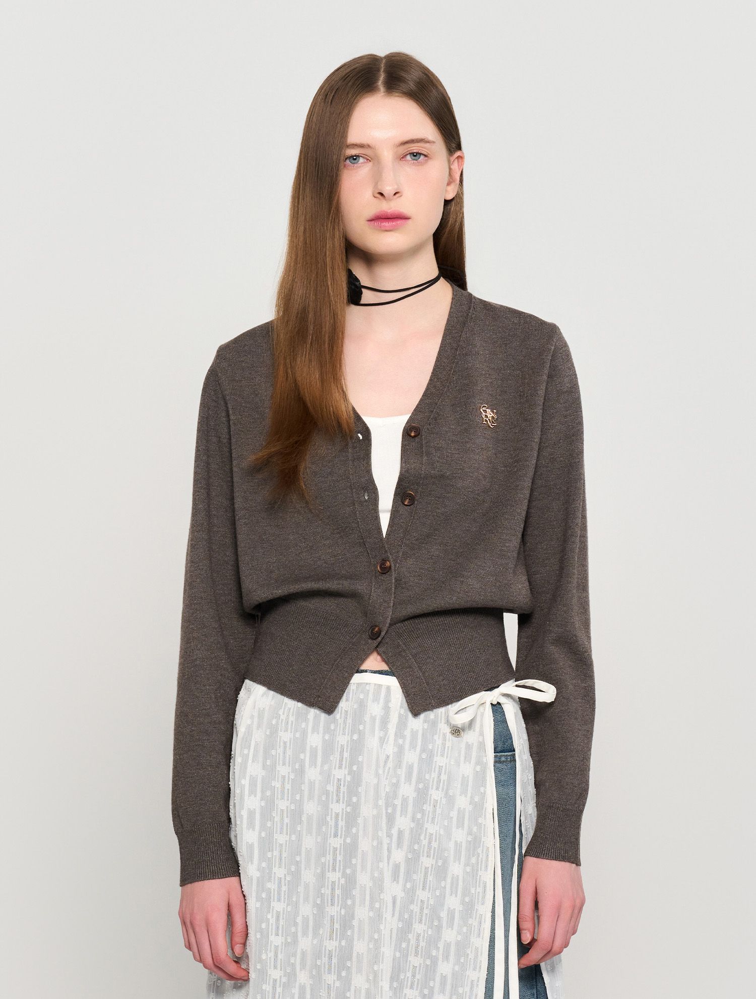 MUSINSA公式 | GENERAL IDEA GNRL Essential Cardigan [CHARCOAL] / WBD3L04503