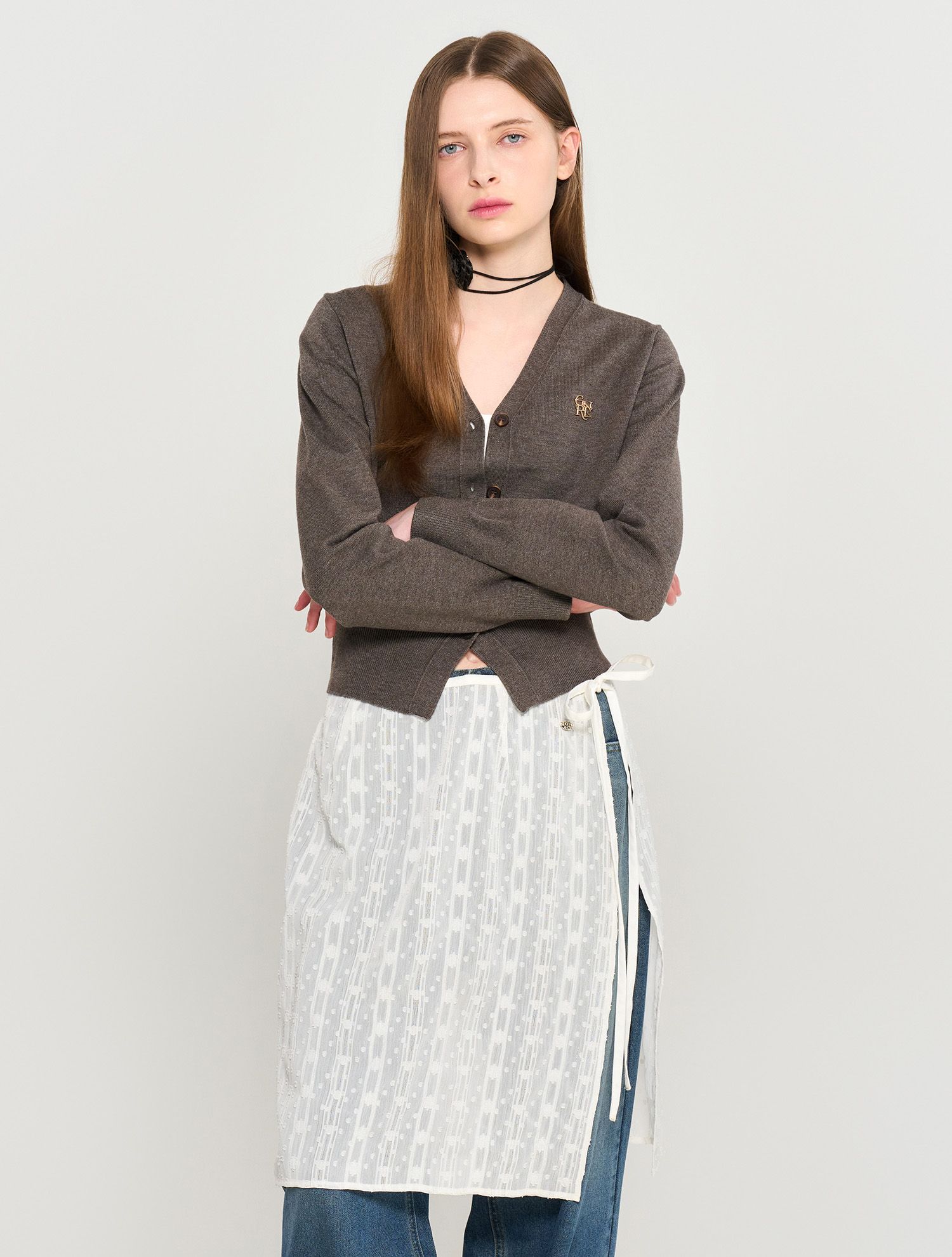 MUSINSA公式 | GENERAL IDEA GNRL Essential Cardigan [CHARCOAL] / WBD3L04503