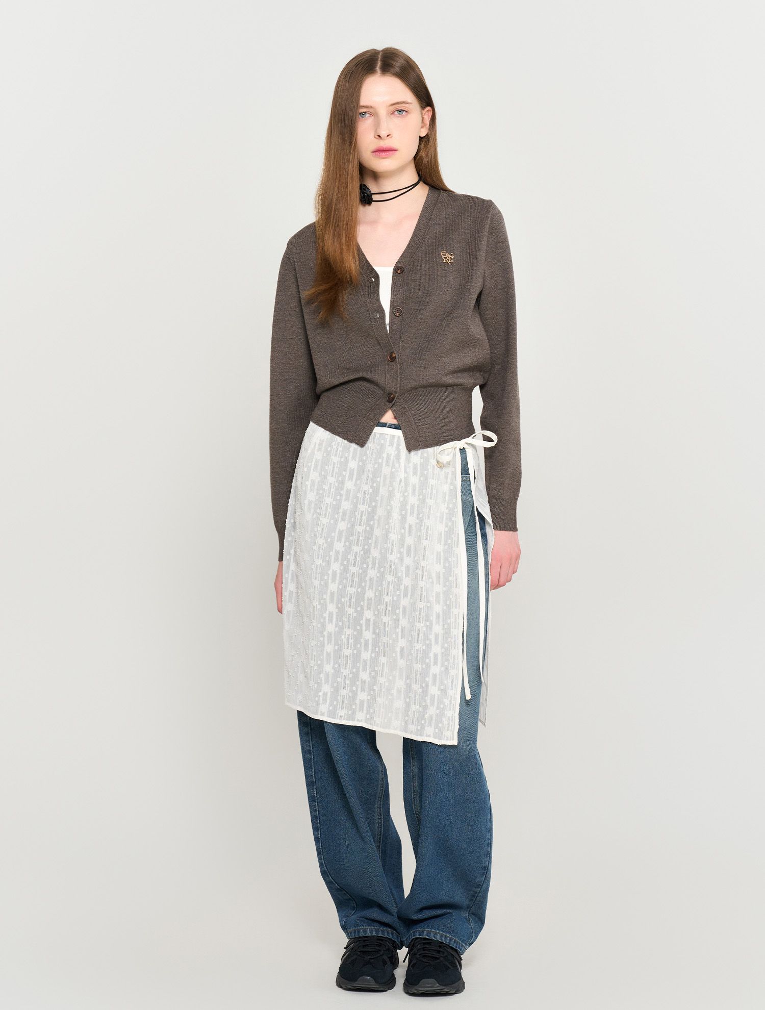 MUSINSA公式 | GENERAL IDEA GNRL Essential Cardigan [CHARCOAL] / WBD3L04503