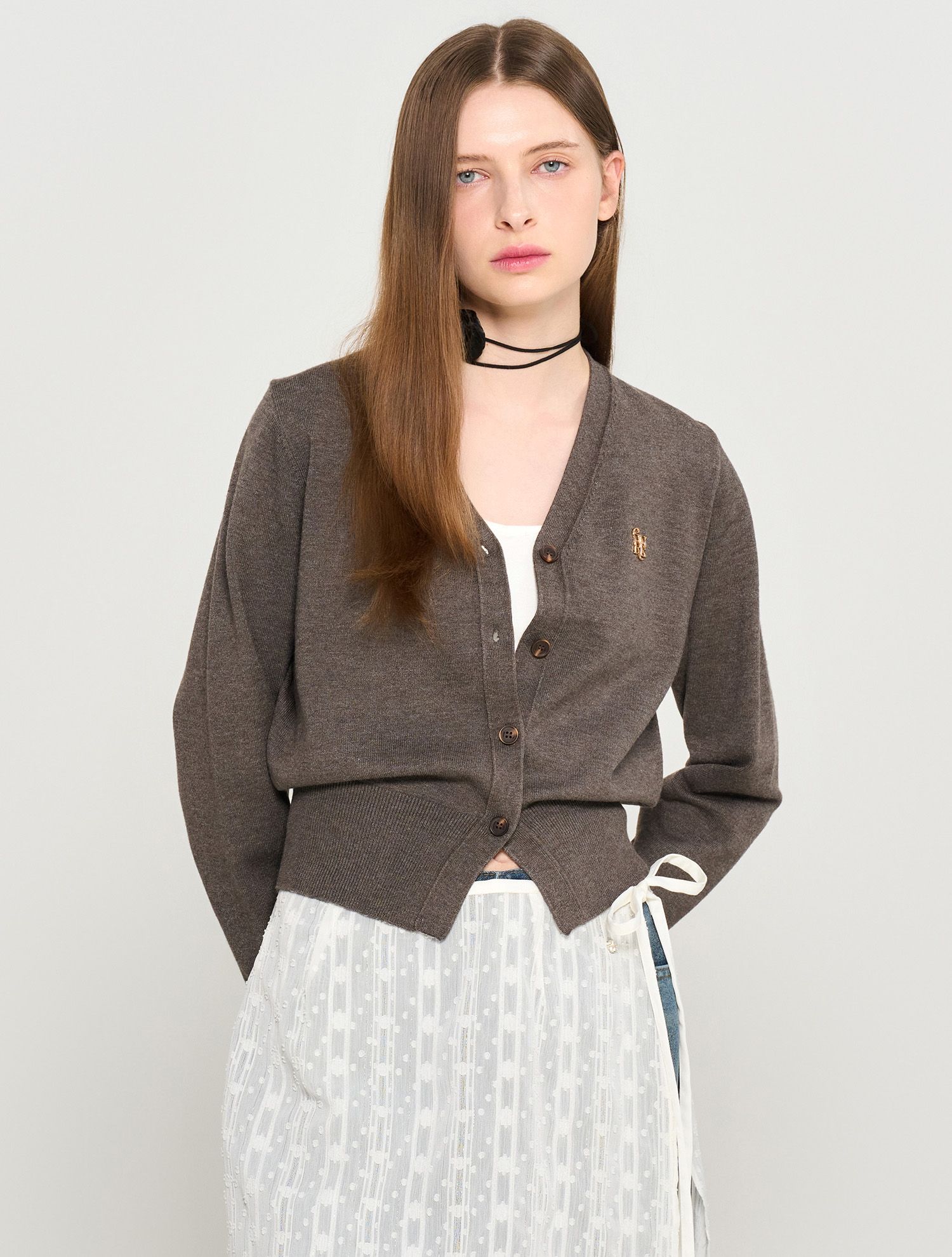 MUSINSA公式 | GENERAL IDEA GNRL Essential Cardigan [CHARCOAL] / WBD3L04503