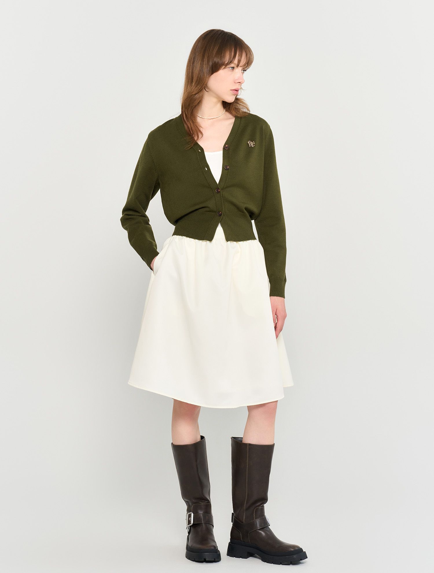 MUSINSA公式 | GENERAL IDEA GNRL Essential Cardigan [KHAKI] / WBD3L04503