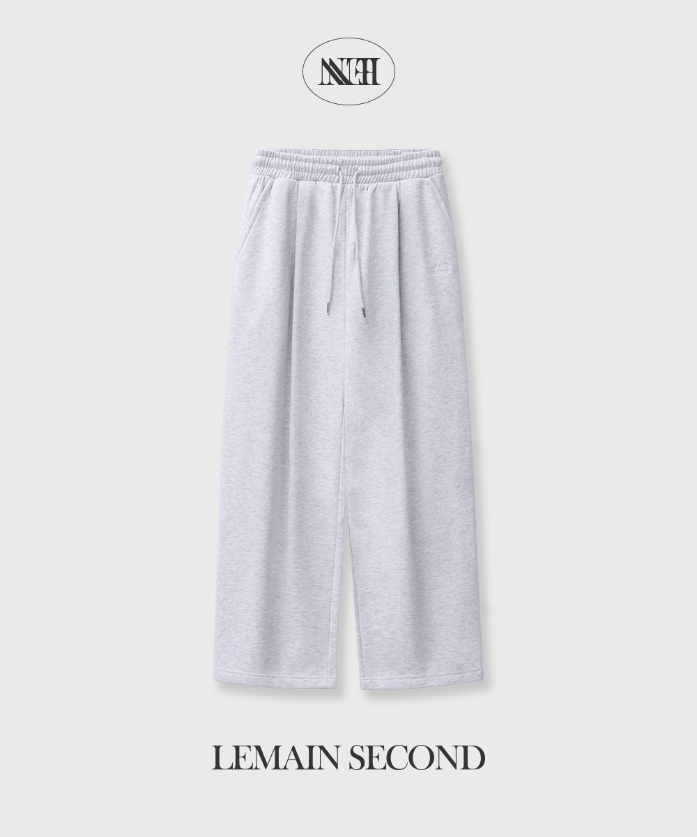 MUSINSA | LEMAIN SECOND ONE-TUCK WIDE SWEAT PANTS [WHITE MELANGE]