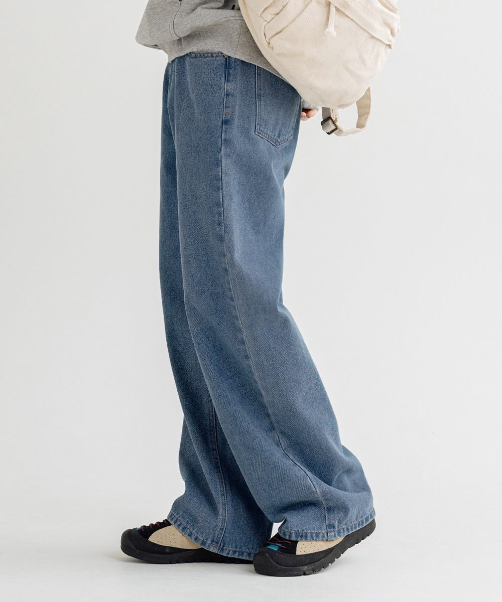 MUSINSA | LEMAIN SECOND Natural Washing Wide Denim Pants [Medium Blue]