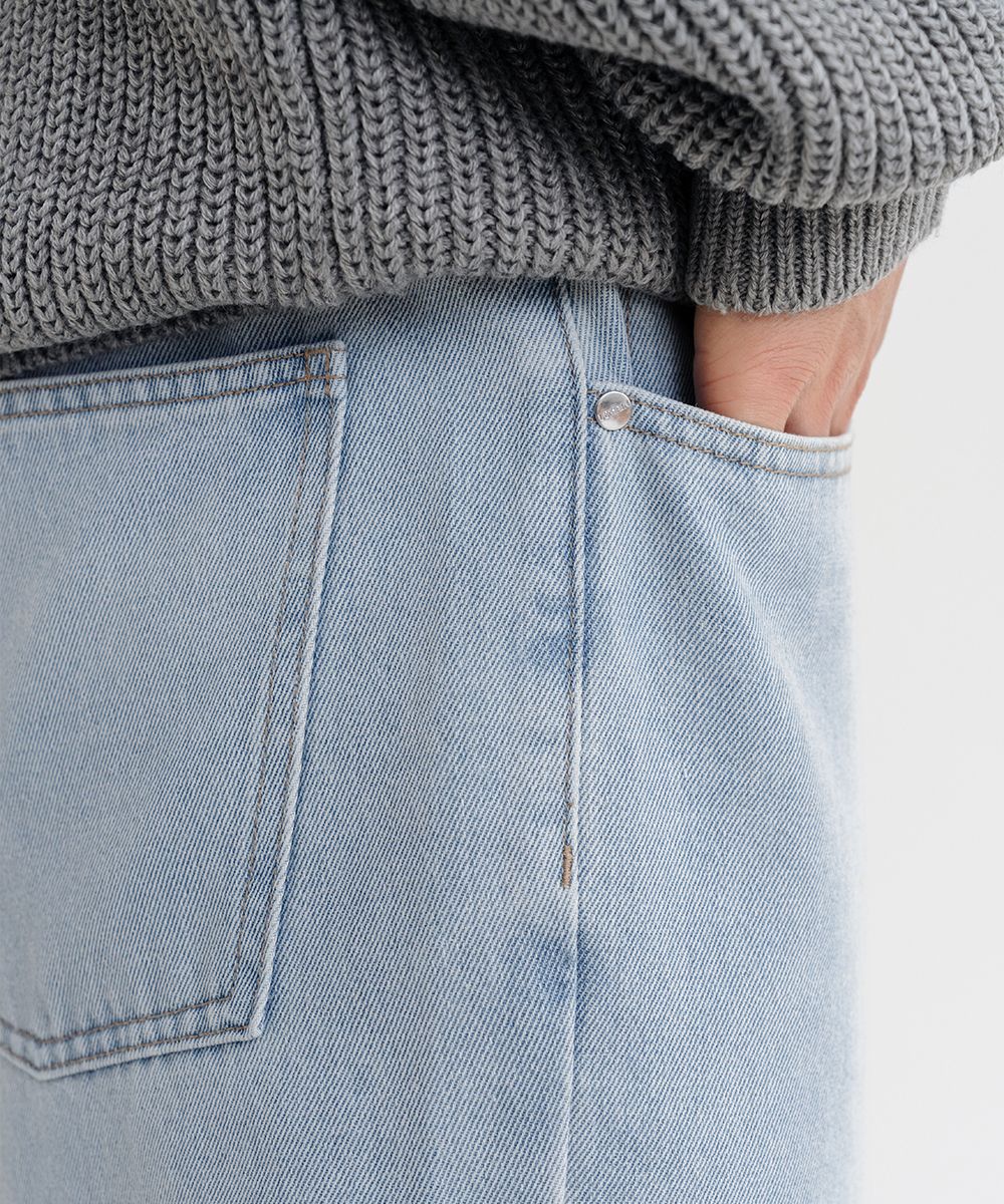 MUSINSA | LEMAIN SECOND Natural washing wide denim pants [light blue]