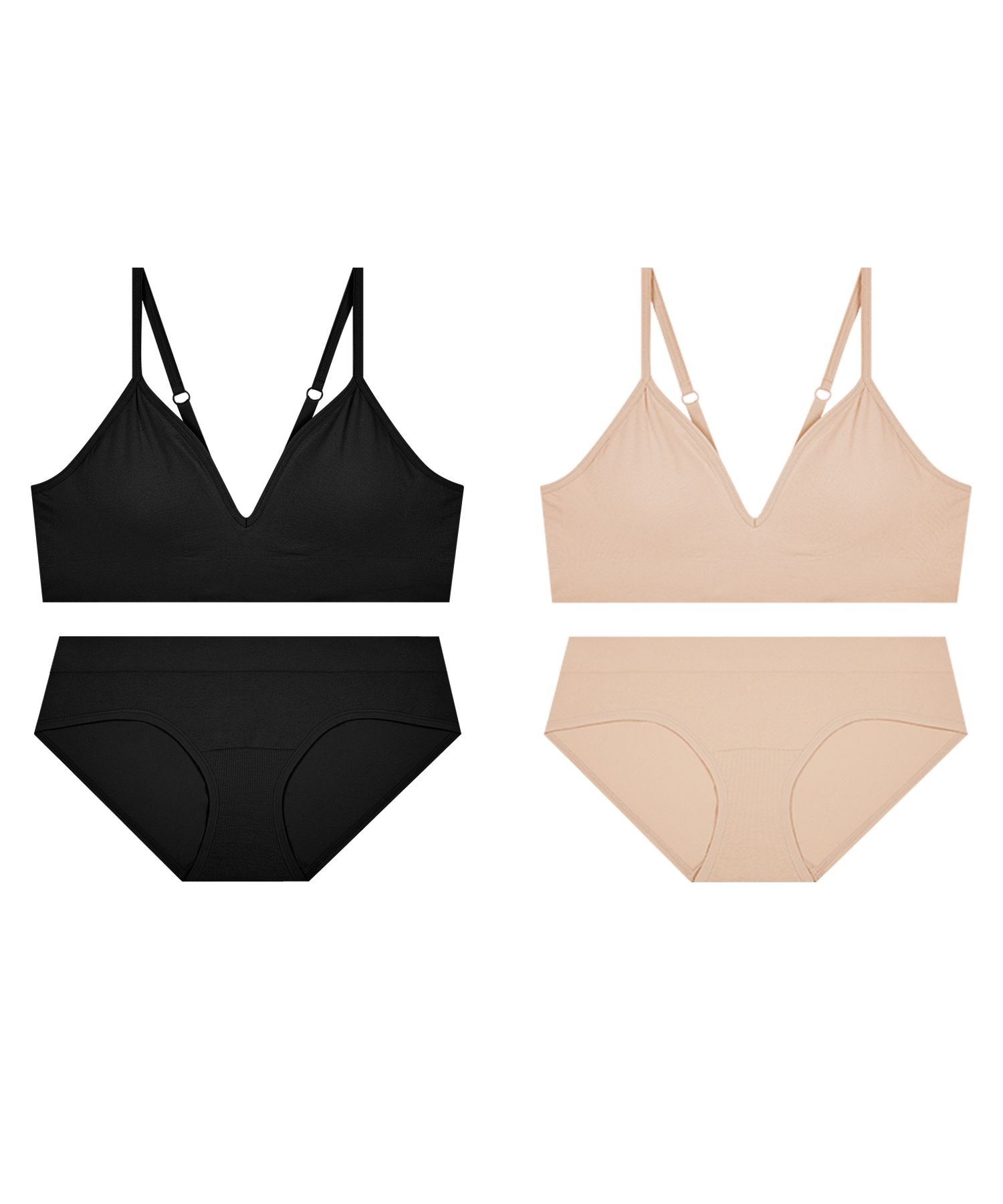 MUSINSA | HYGGE UNDERWEAR [2PACK][DAILY] Daily no-wire bralette panty set