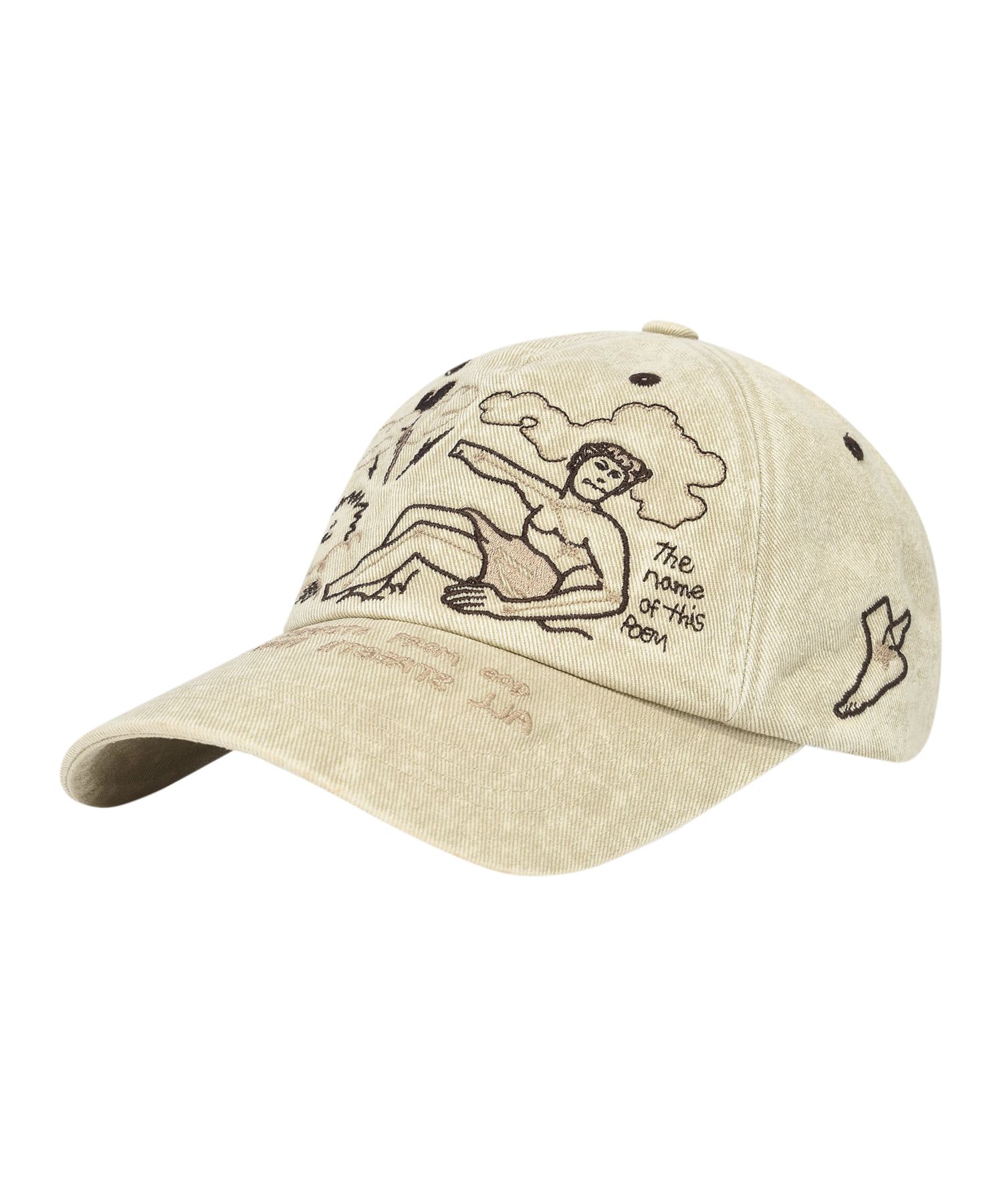 MUSINSA | WACKY WILLY Two-tone graphic ball cap beige