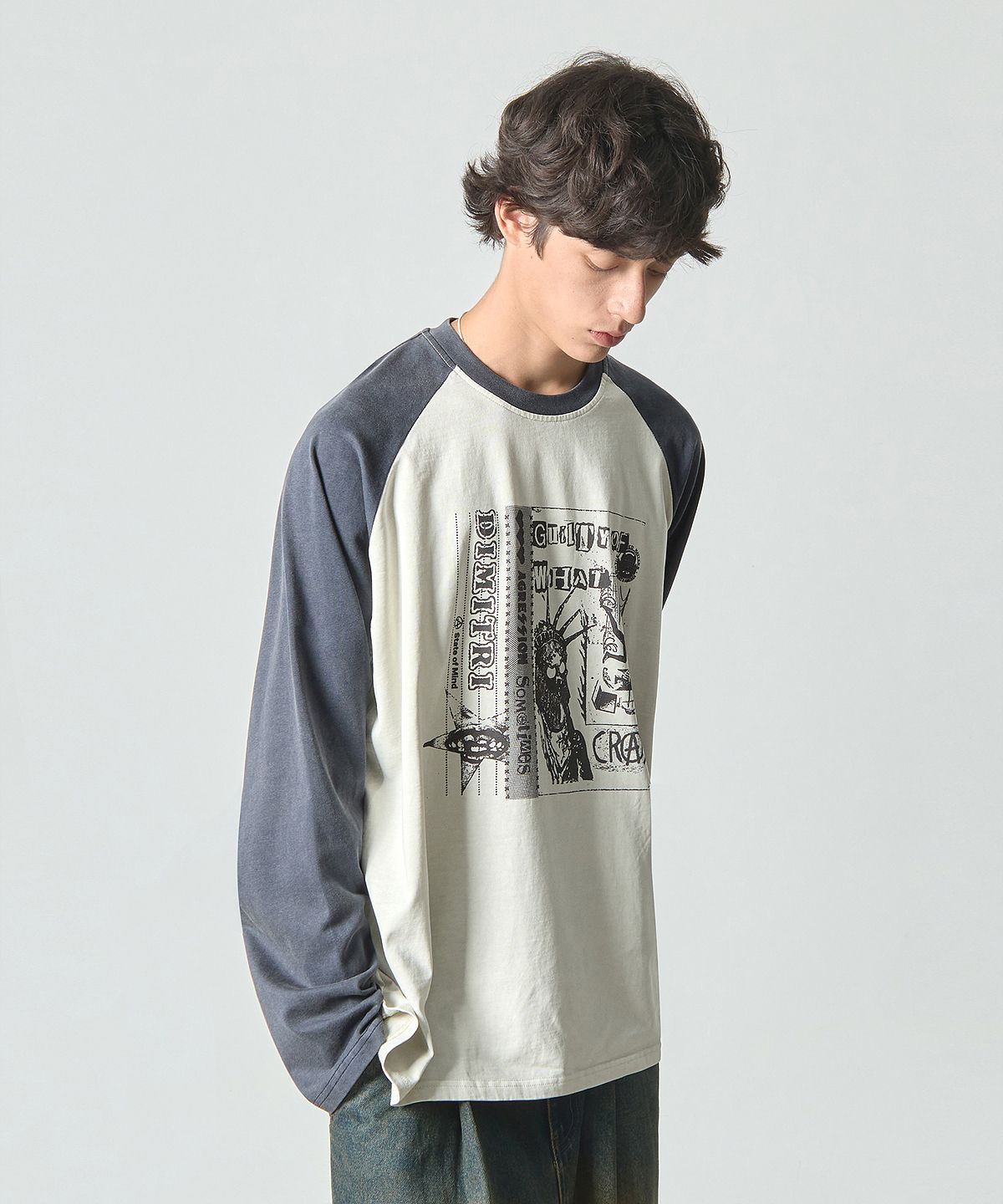 MUSINSA | DIMITRI BLACK Raglan color combination pigment artwork t ...