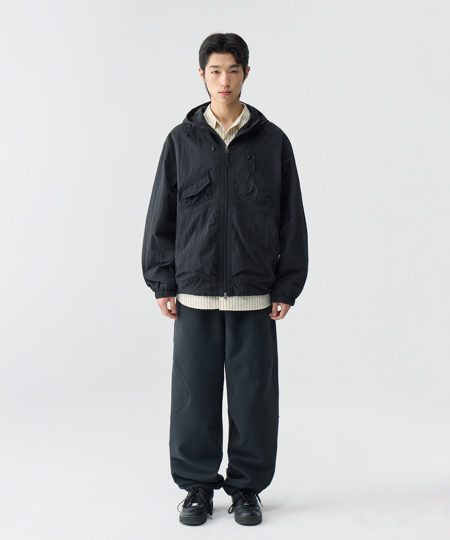 MUSINSA | Codegraphy Nylon Taslan Work Windbreaker_Black