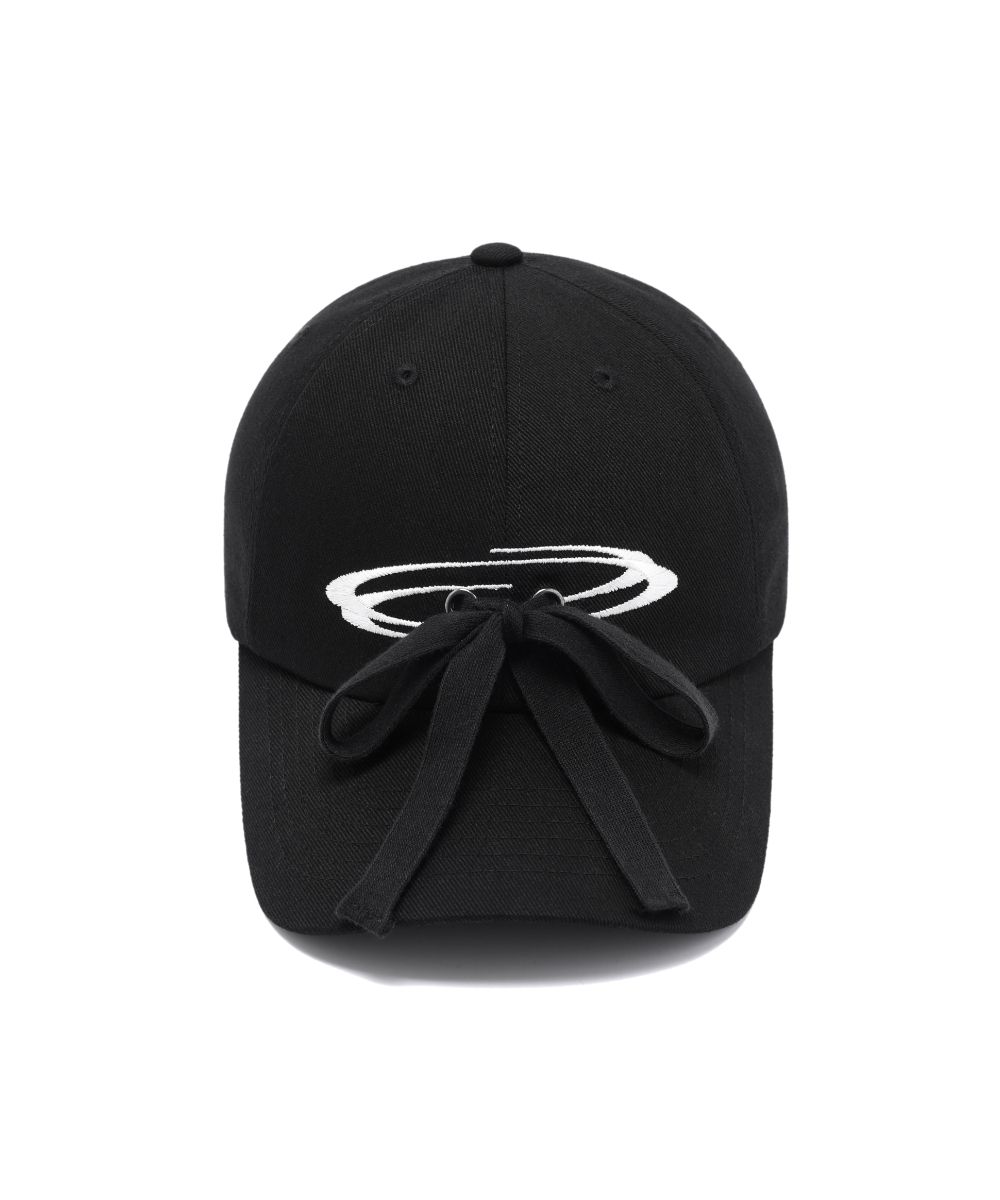 MUSINSA公式 | OPENING PROJECT Ribbon Tie Down Cap - Black
